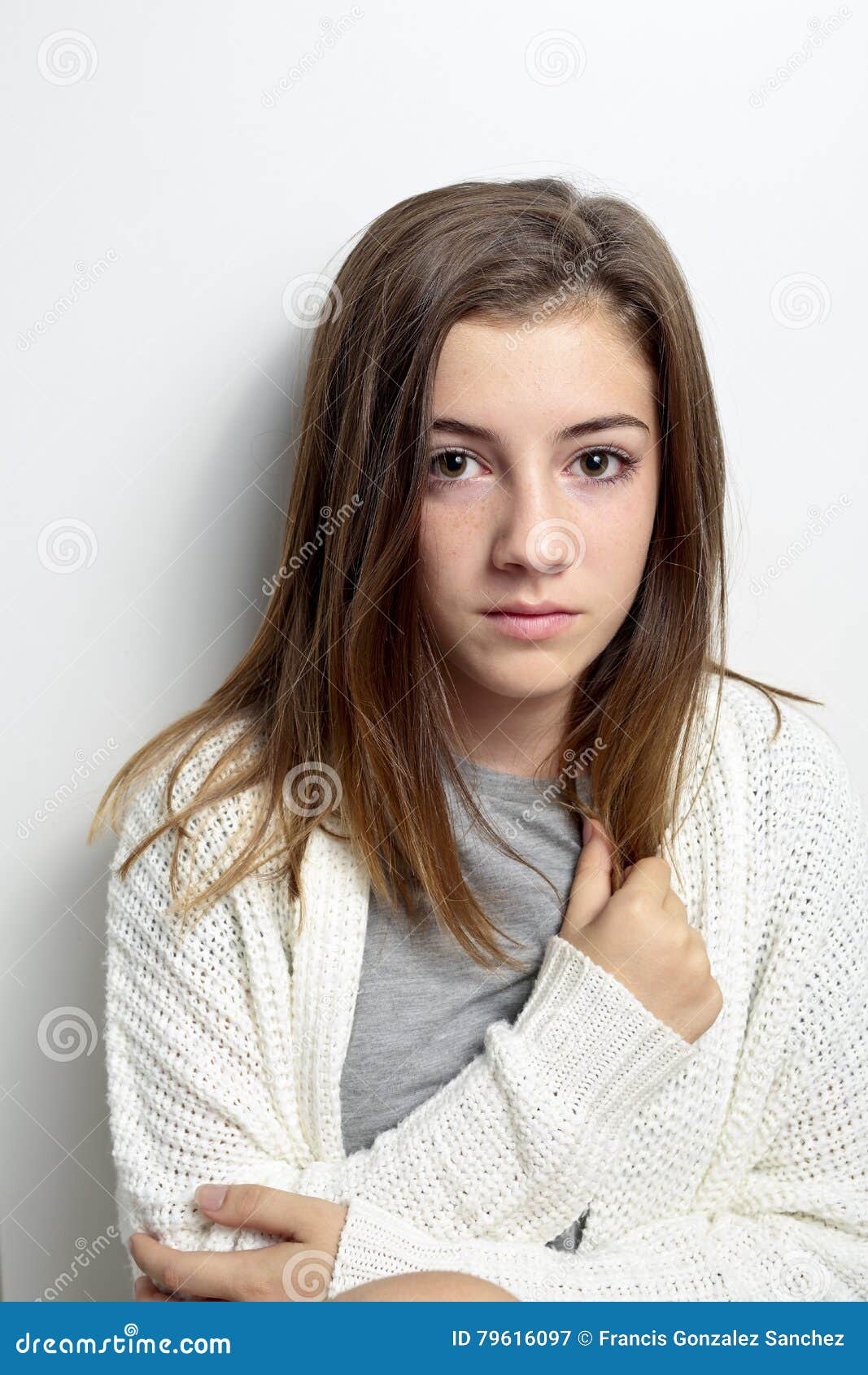 Portrait of a Teenager with a Serious Face. Stock Image - Image of ...