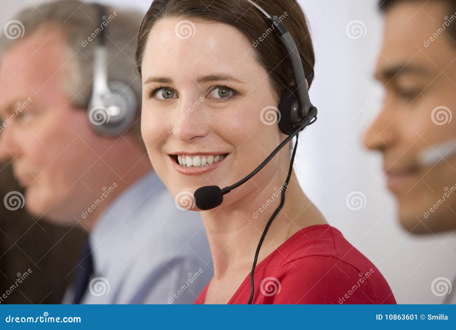 Portrait of Telephone Operator. Stock Image - Image of interview ...