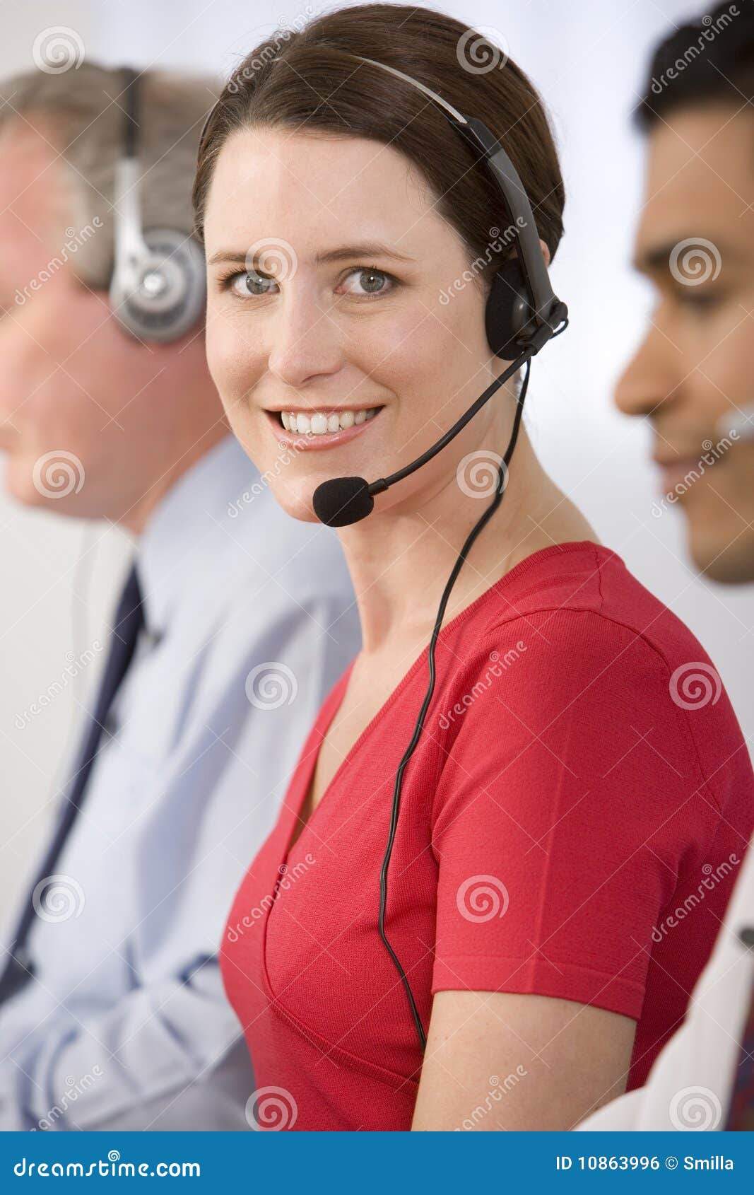 Portrait of Telephone Operator. Stock Photo - Image of ambition ...