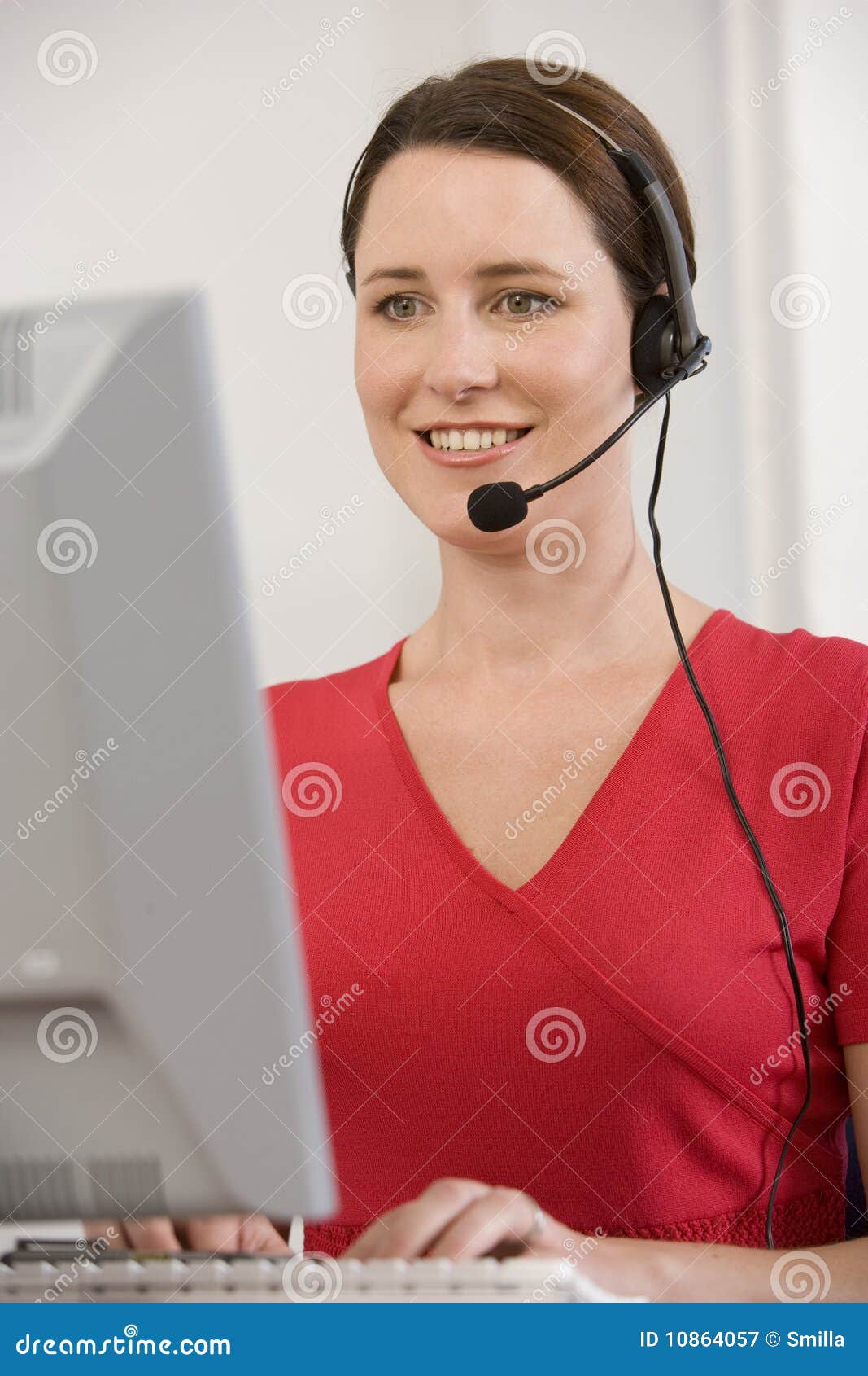 Portrait of Telephone Operator. Stock Image - Image of investing ...