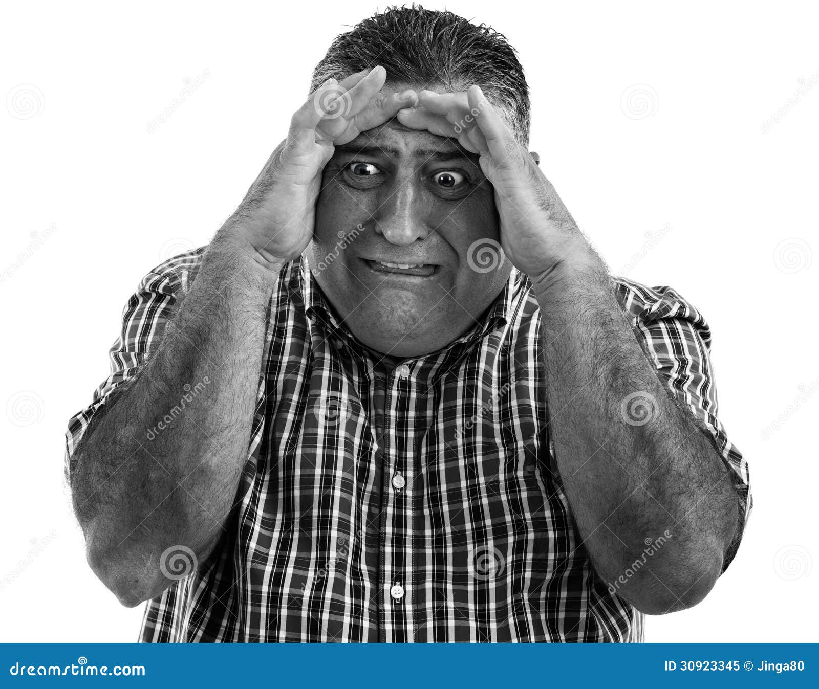 Portrait of a Terrified Man Stock Image - Image of frightened, amazed ...