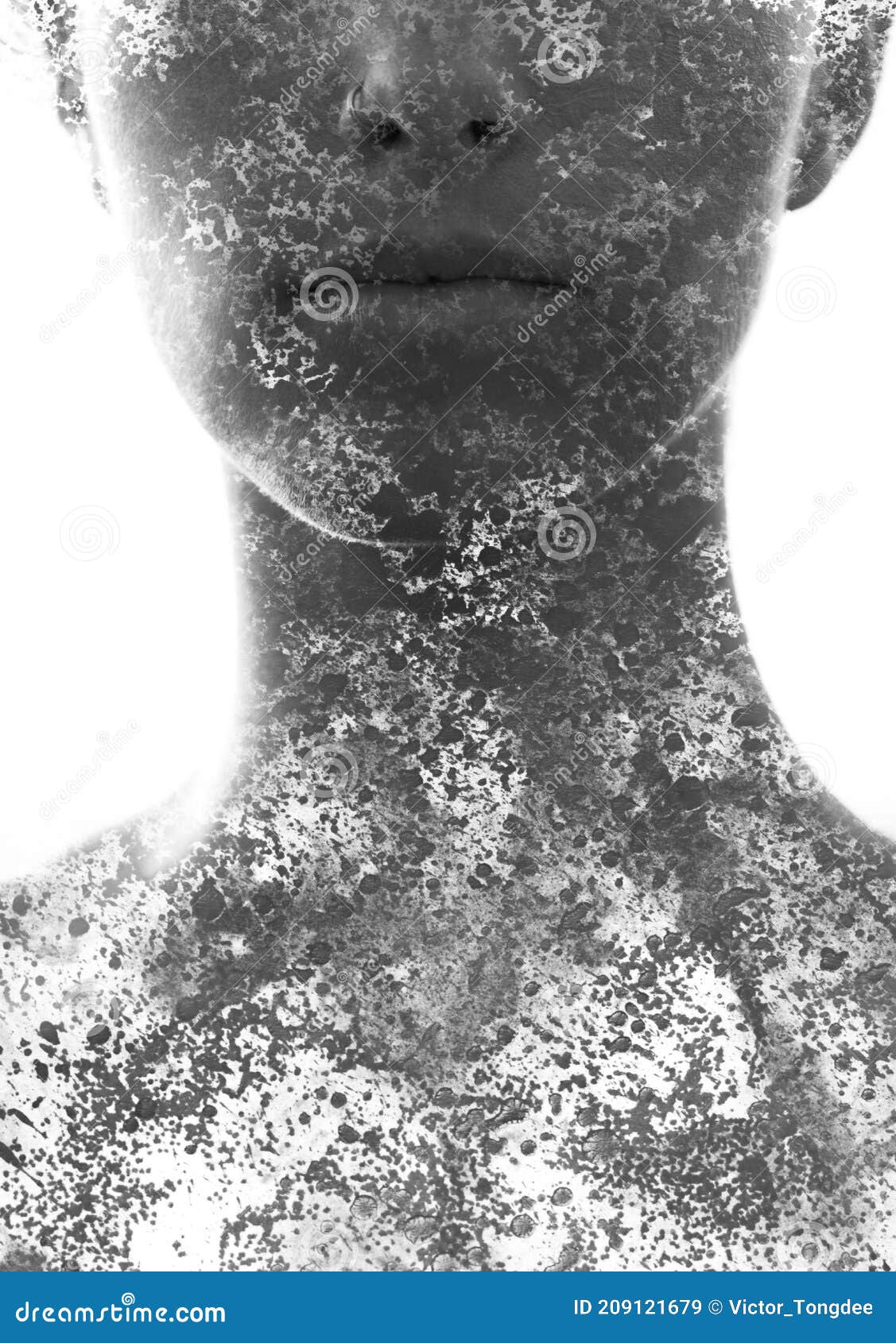 A Portrait with a Textured Skin Effect Stock Image - Image of female ...