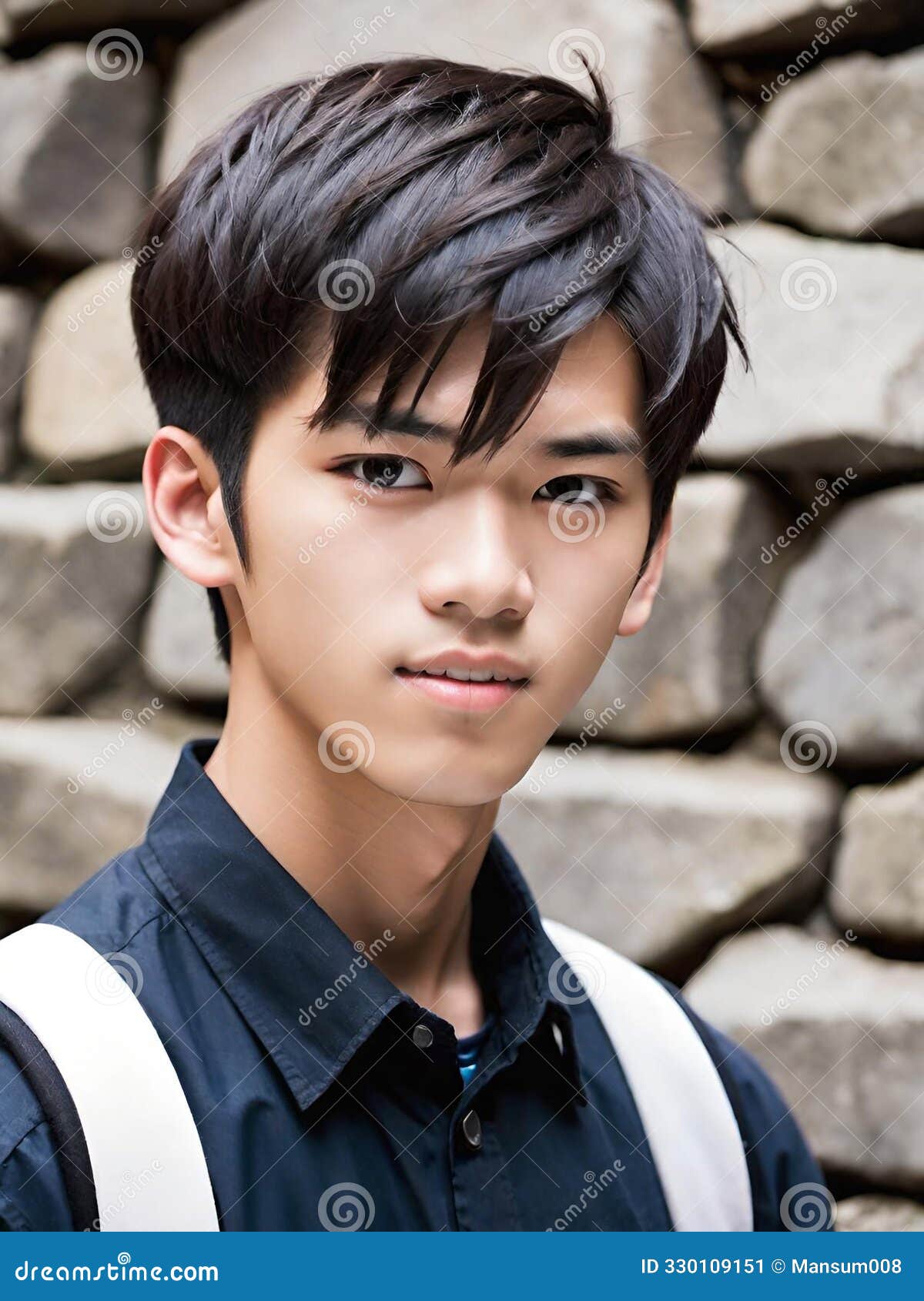 Portrait of Thai China Adult Boy Stock Illustration - Illustration of ...