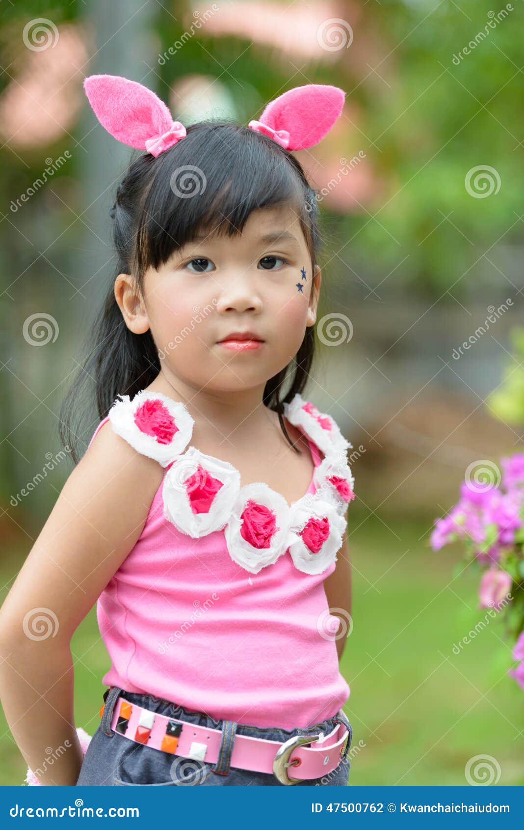Portrait of Thai cute girl stock photo. Image of happiness - 47500762