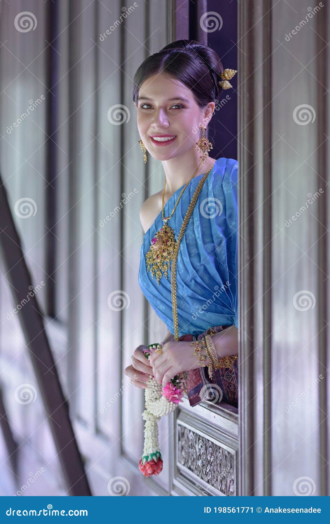 Portrait Thai Model in Thai Period Costume Stock Image - Image of ...