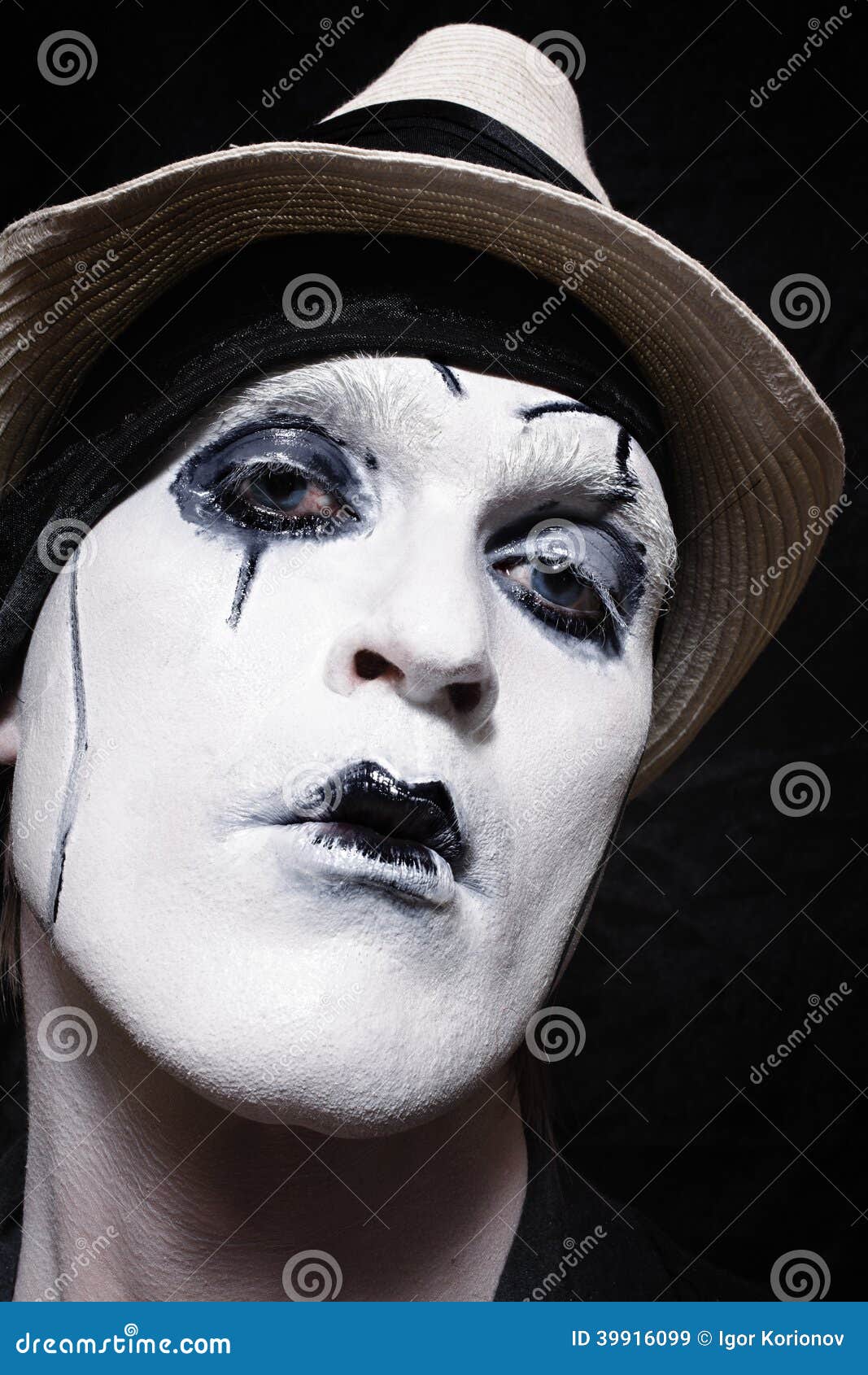 Portrait of a Theatrical Actor with Dark Makeup Stock Image - Image of ...