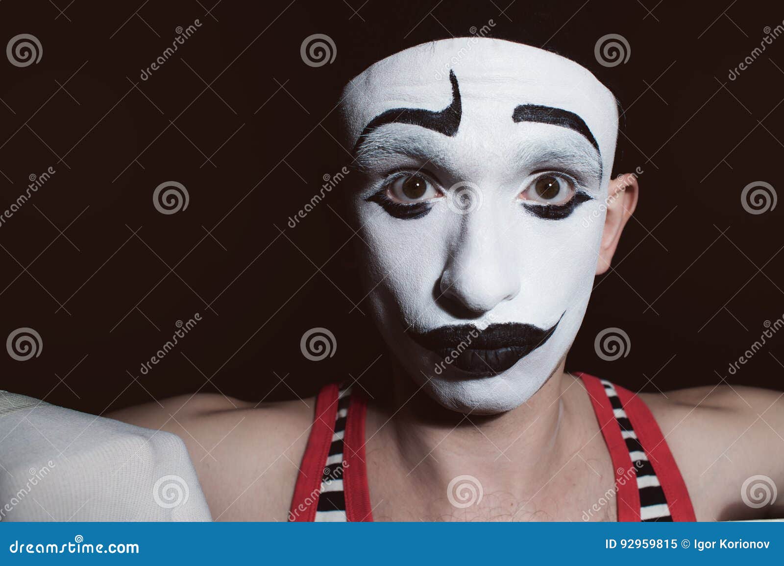 Portrait of a Theatrical Actor with Mime Makeup Stock Image - Image of ...