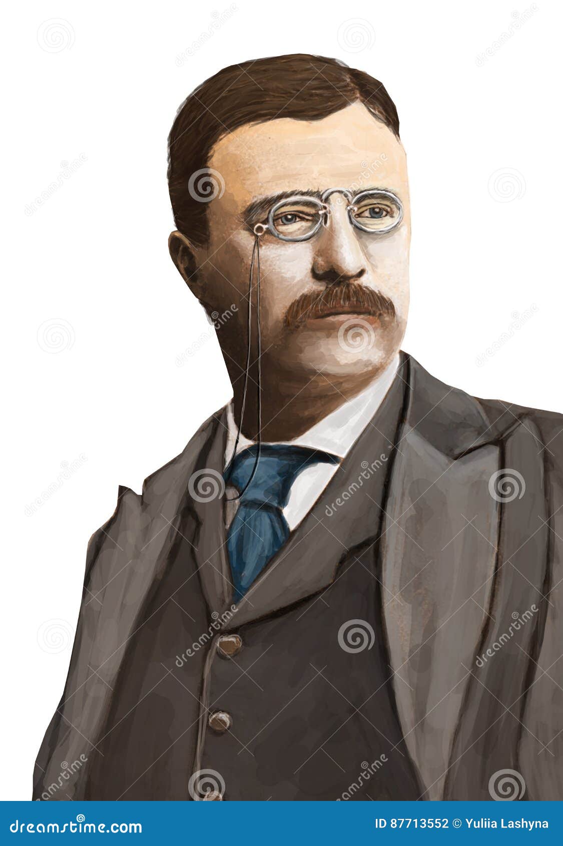 Theodore Roosevelt, Vintage Illustration Cartoon Vector | CartoonDealer ...