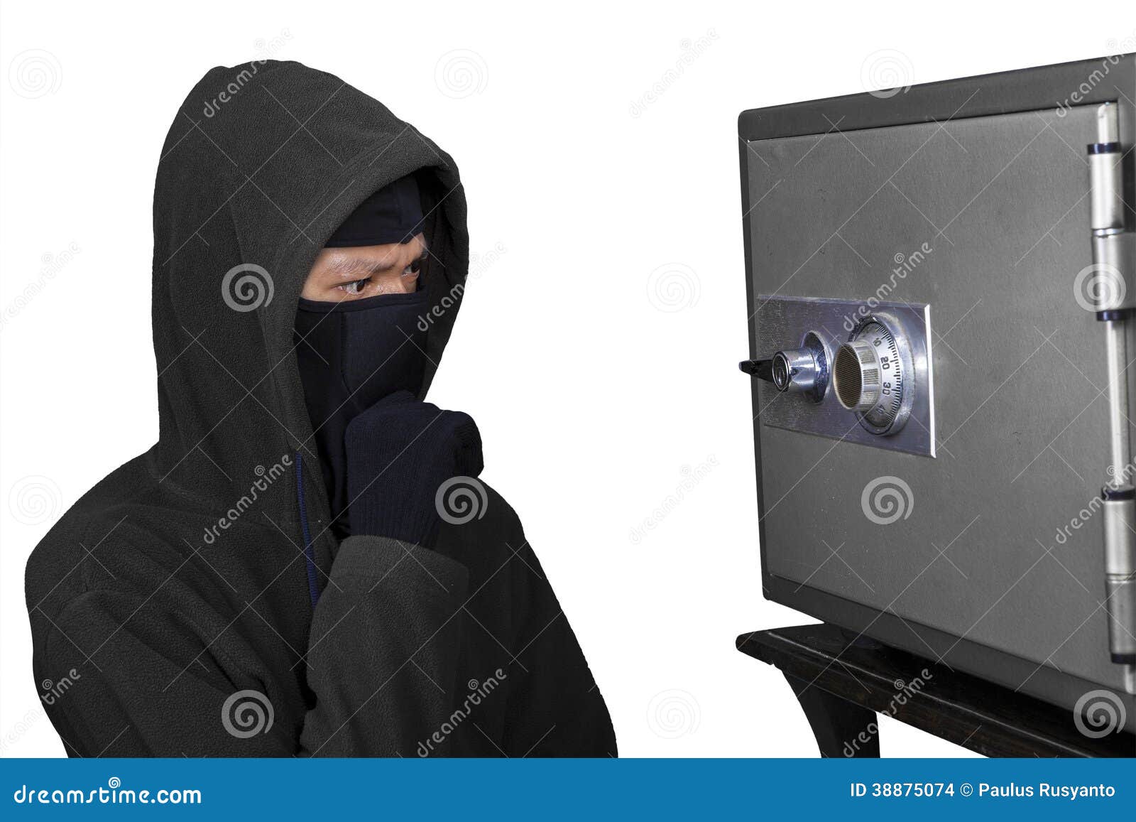Portrait of Thief Thinking the Lock Code Stock Photo - Image of adult ...