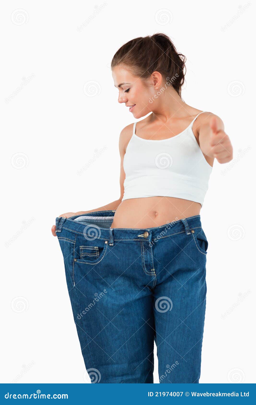Portrait of a Thin Woman Wearing a Jeans Stock Image - Image of jeans ...