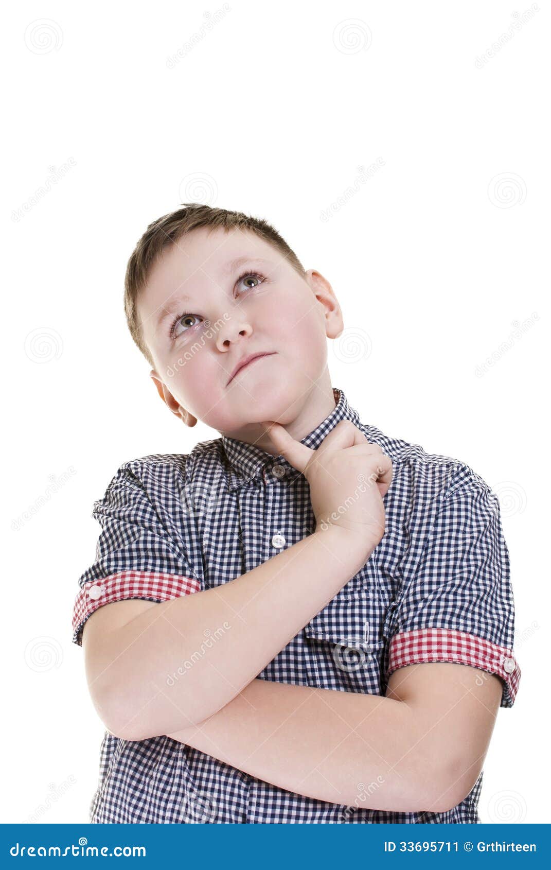 Portrait of thinking boy stock image. Image of white - 33695711