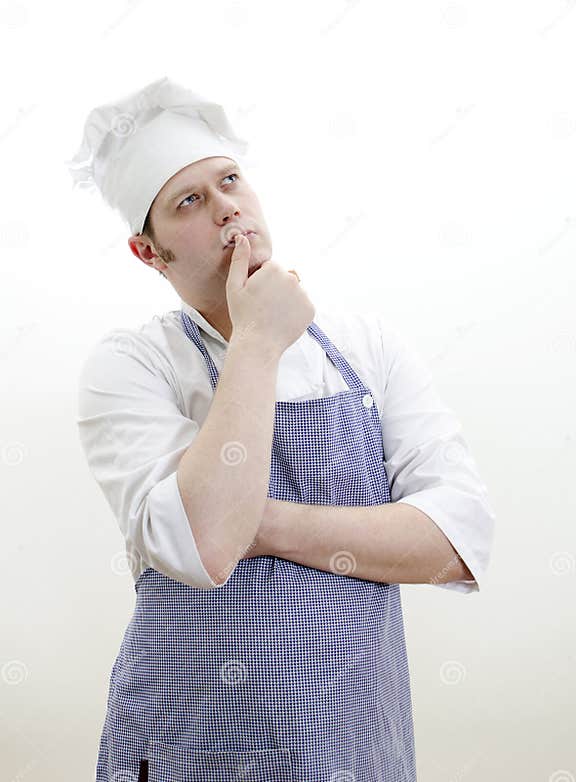 Portrait of thinking cook stock photo. Image of expression - 22525730