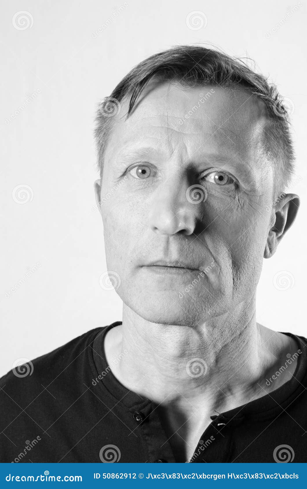 Portrait thinking man stock photo. Image of short, ager - 50862912