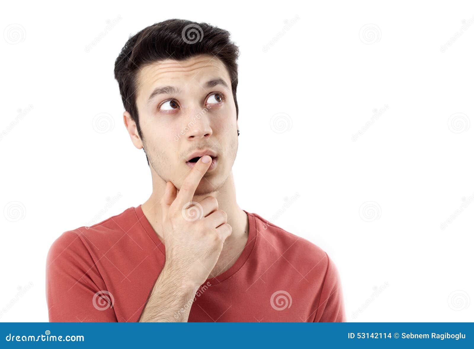 Portrait of thinking man stock photo. Image of standing - 53142114