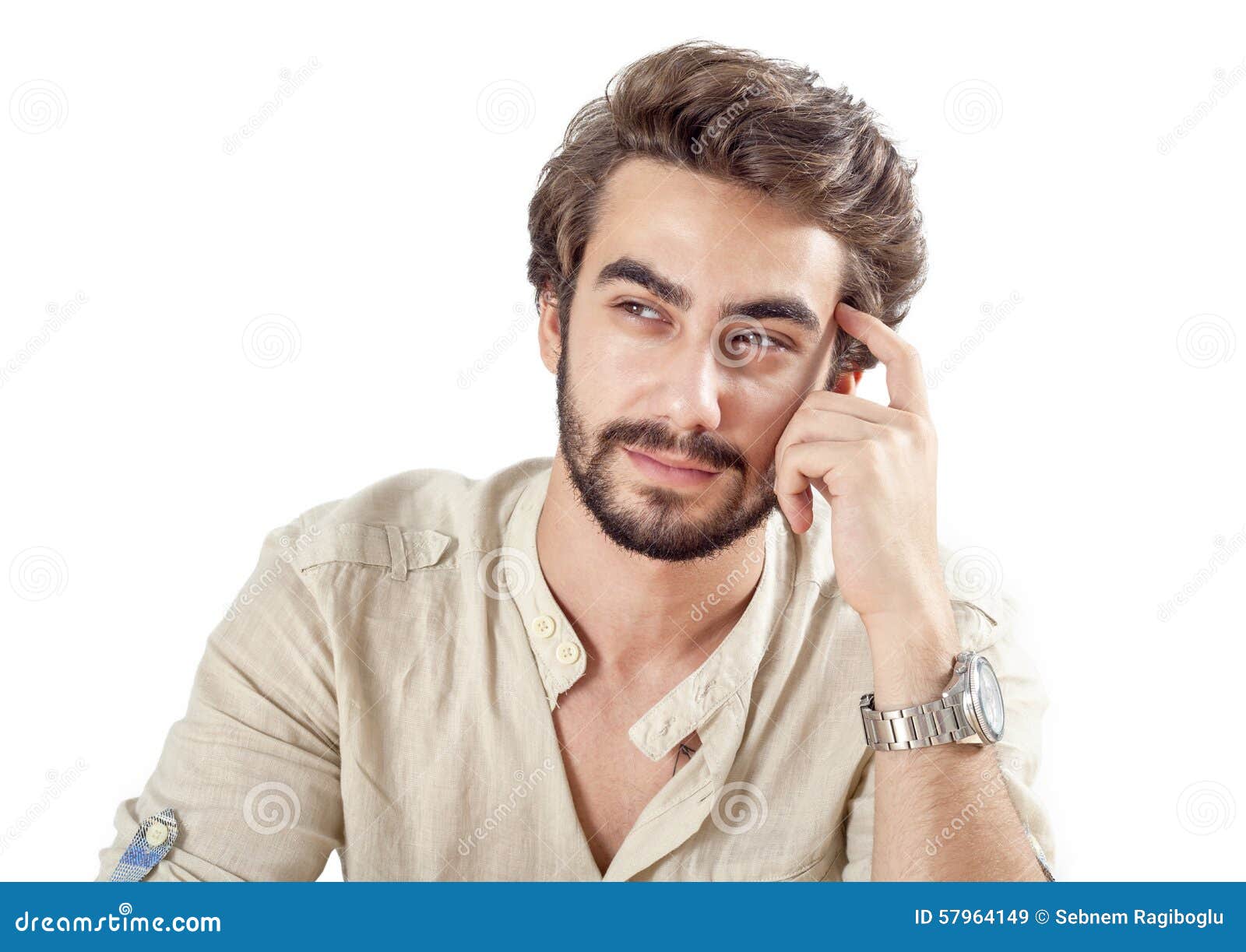 Portrait of thinking man stock image. Image of think - 57964149