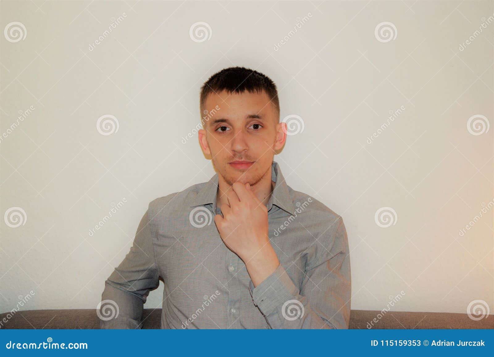 Portrait of a Thinking, Sitting Man Stock Image - Image of style ...