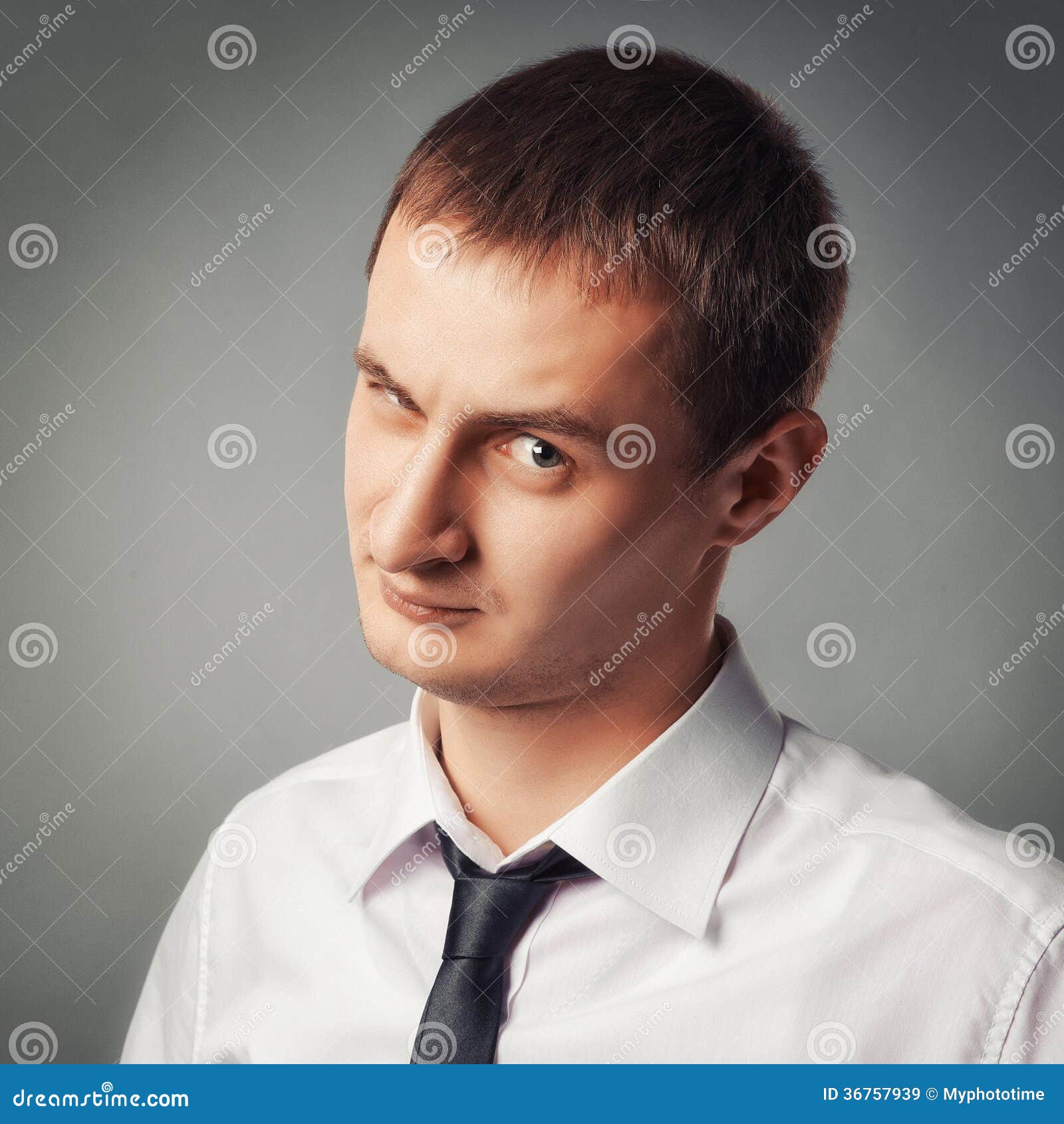 Portrait of a Thinking and Surprised Man Stock Image - Image of adult ...