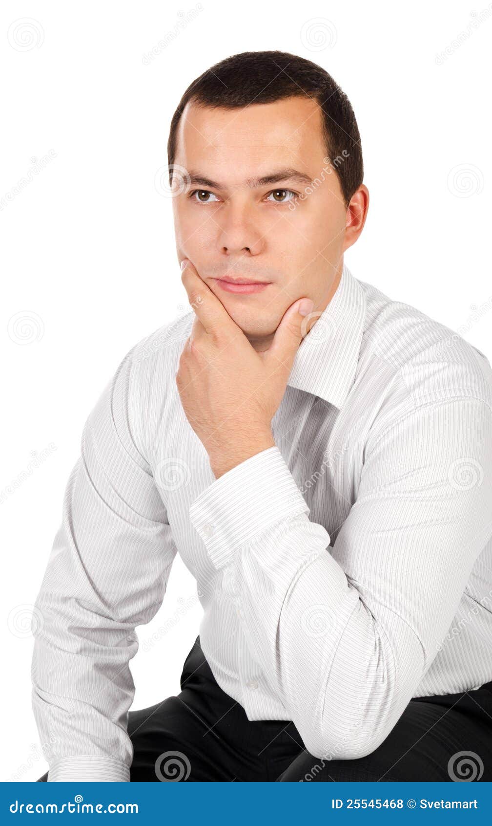 Portrait of Thinking Young Businessman Stock Photo - Image of ...