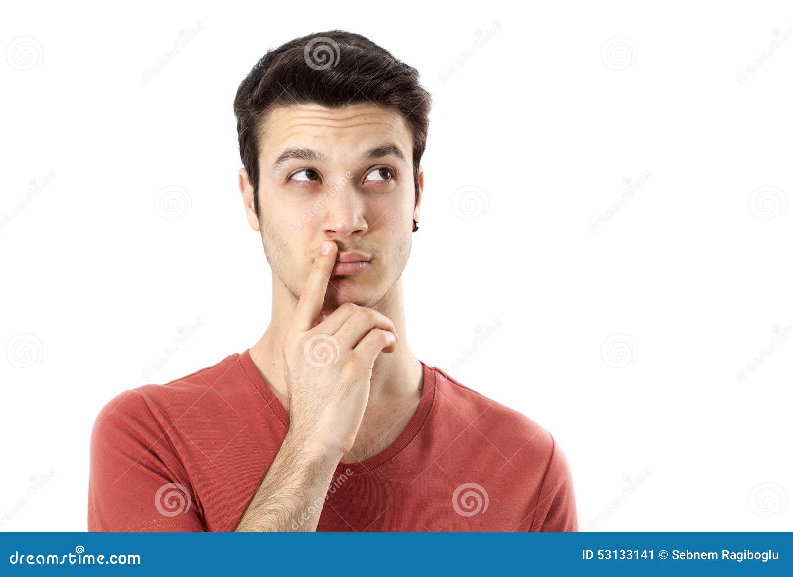 Portrait of Thinking Young Man Stock Image - Image of young, thoughtful ...