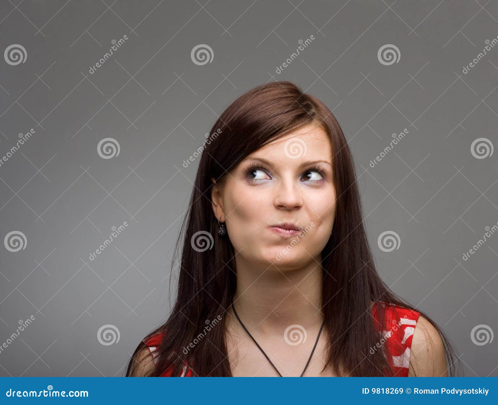 Portrait of a Thinking Young Woman Stock Image - Image of modern, think ...