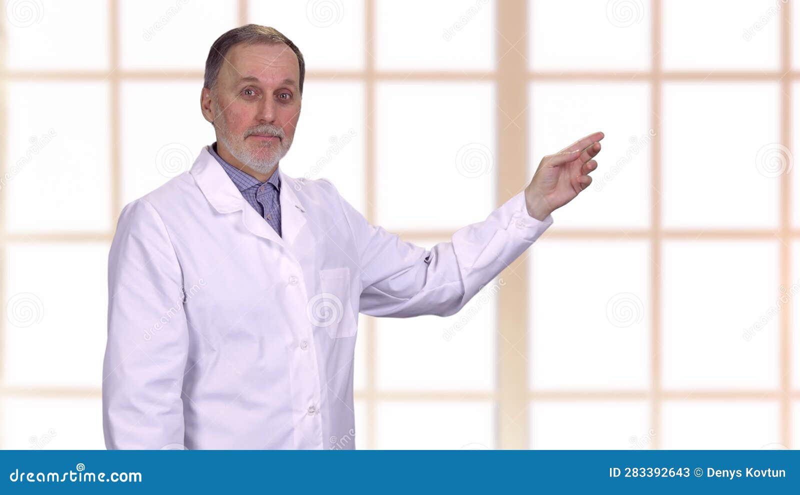 Portrait of Thoughtful Aged Make Doctor in White Coat. Stock Video ...