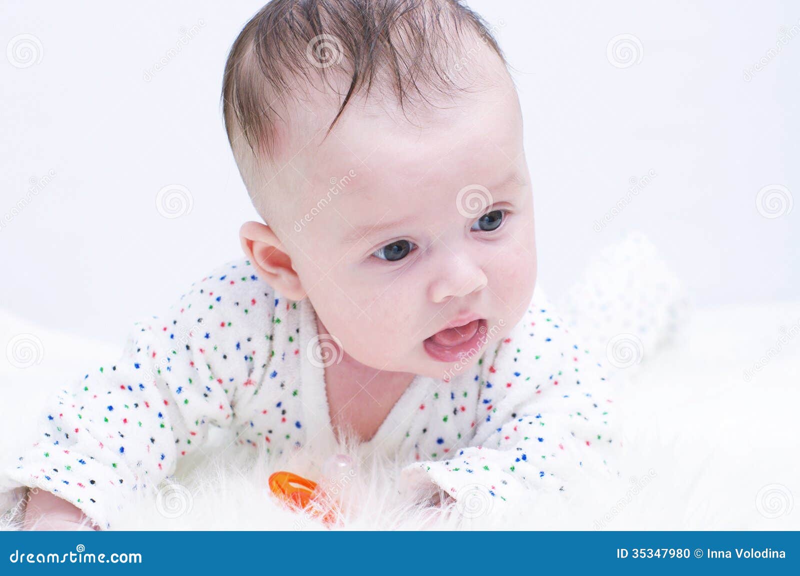 Portrait of Thoughtful Baby Stock Photo - Image of facial, three: 35347980
