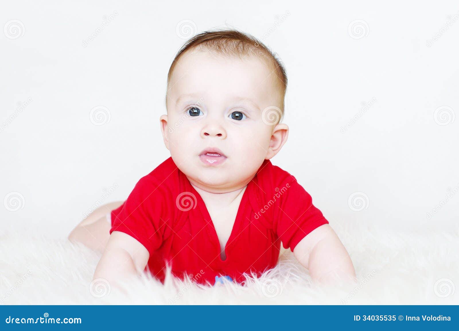 Portrait of the Thoughtful Baby Stock Image - Image of beautiful ...