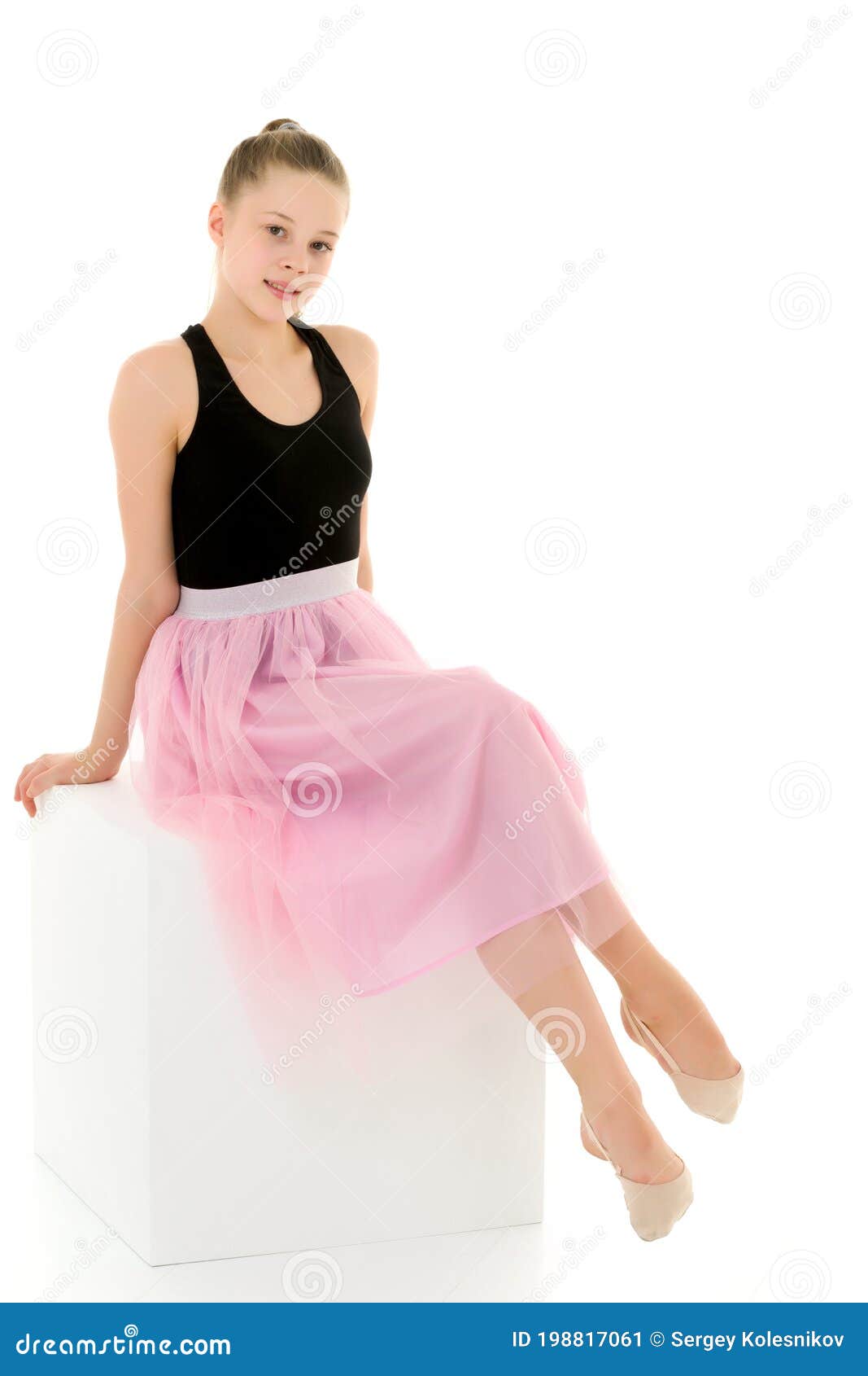 Portrait of Thoughtful Beautiful Girl Sitting on White Cube Stock Image ... Portrait of Thoughtful Beautiful Girl Sitting on White Cube Stock Image ...