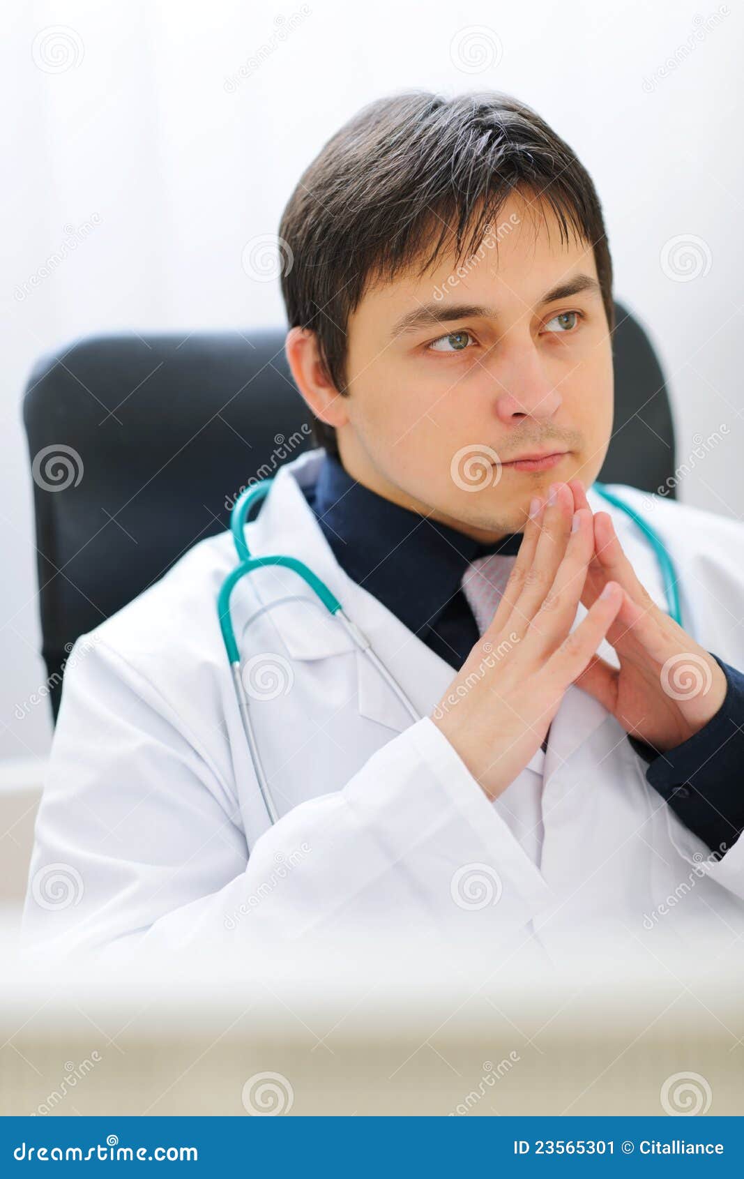Portrait of Thoughtful Doctor Stock Image - Image of medic, clinic ...
