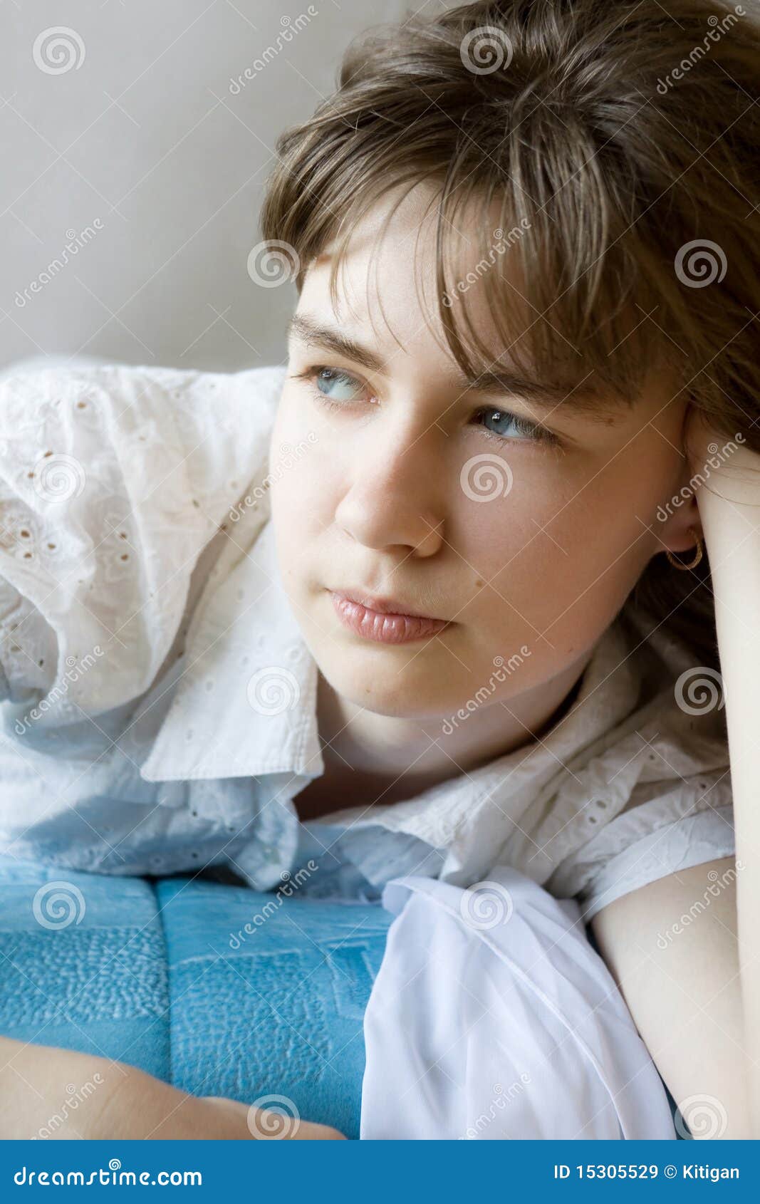 Portrait of Thoughtful Girl Stock Image - Image of beauty, person: 15305529