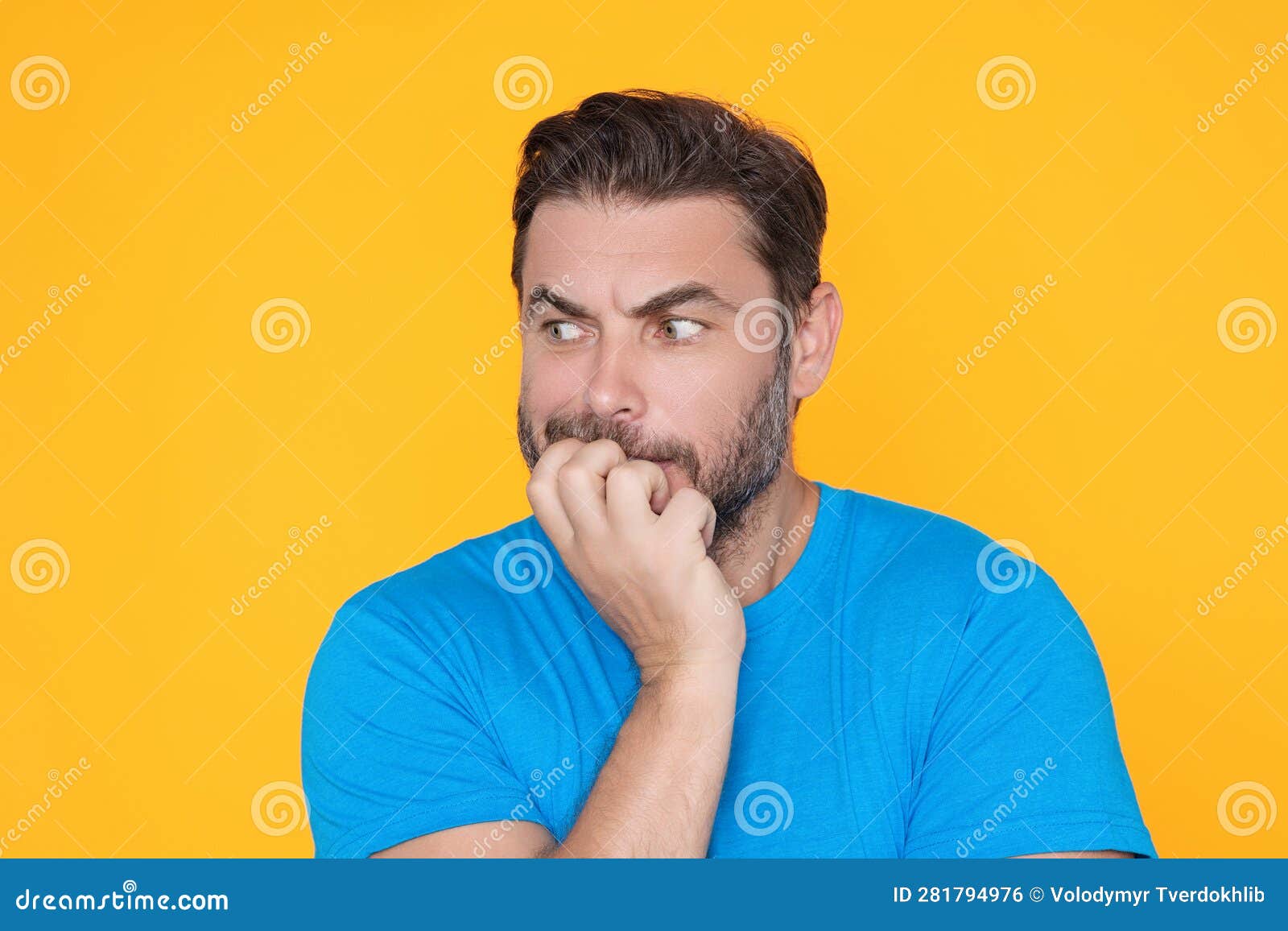 Portrait of Thoughtful Guy Making Choice. Handsome Man Thinking on ...