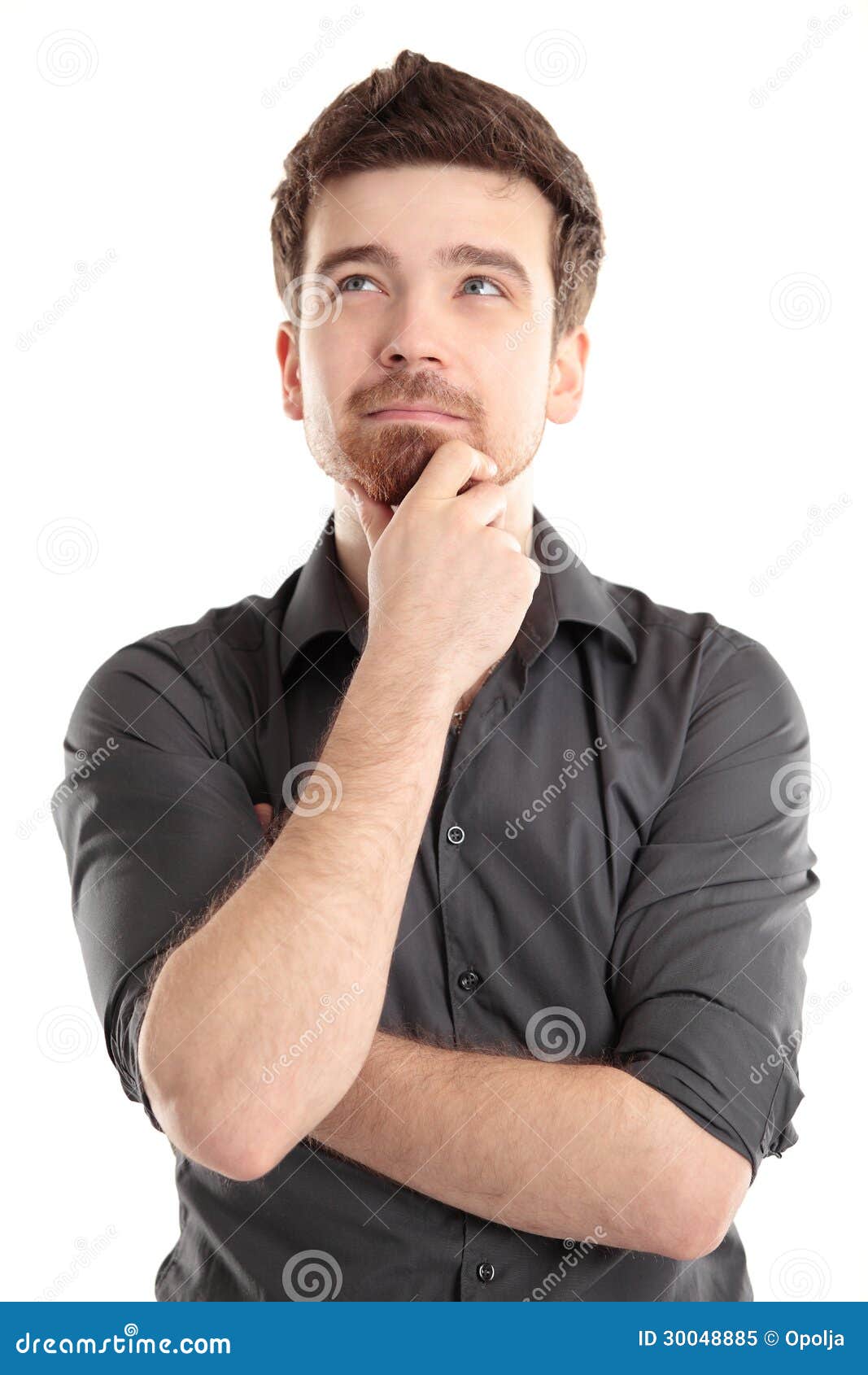 Thoughtful man portrait stock image. Image of pensive - 30048885
