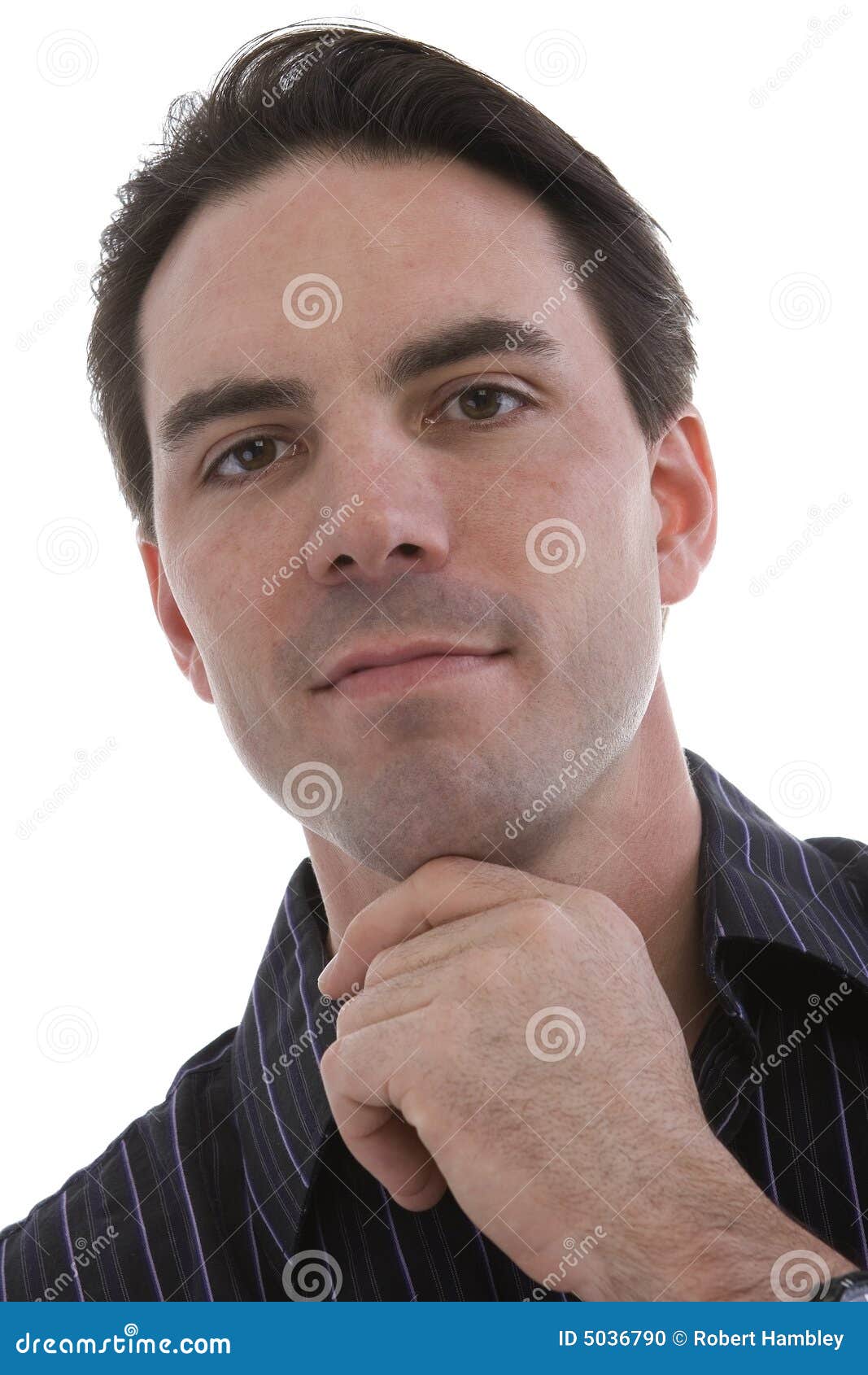 Portrait of thoughtful man stock photo. Image of open - 5036790