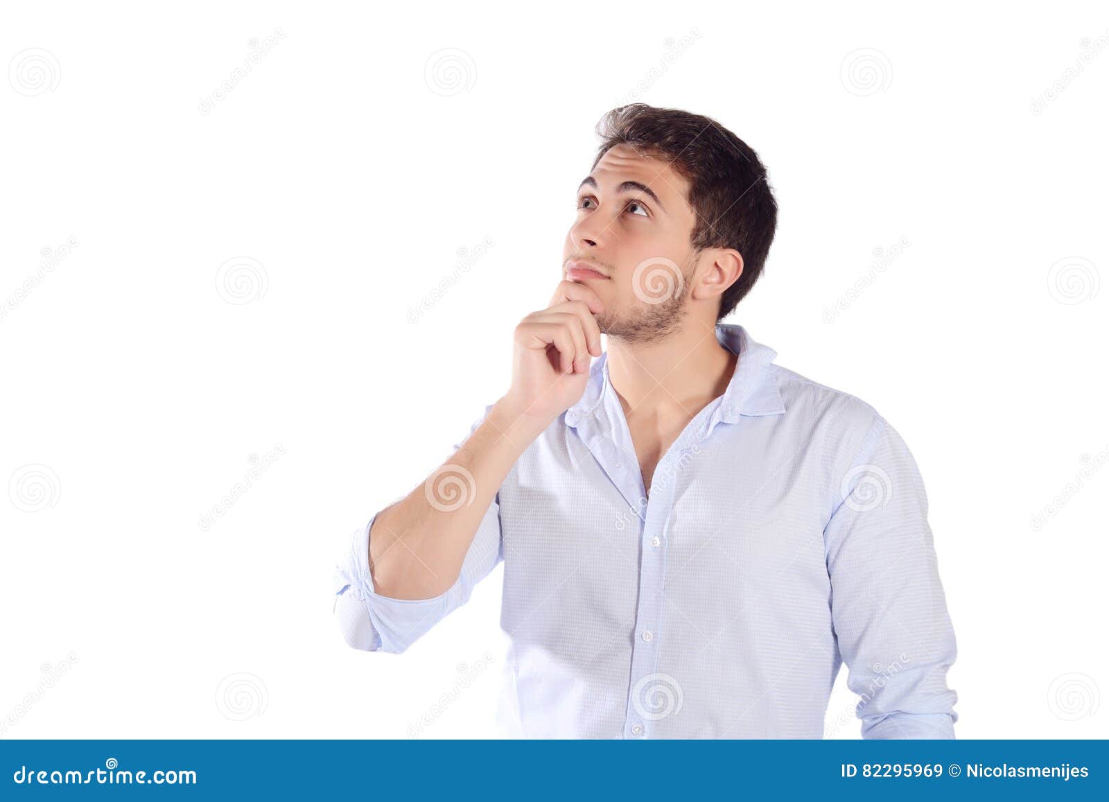 Portrait of Thoughtful Man. Stock Image - Image of pensive, concept ...