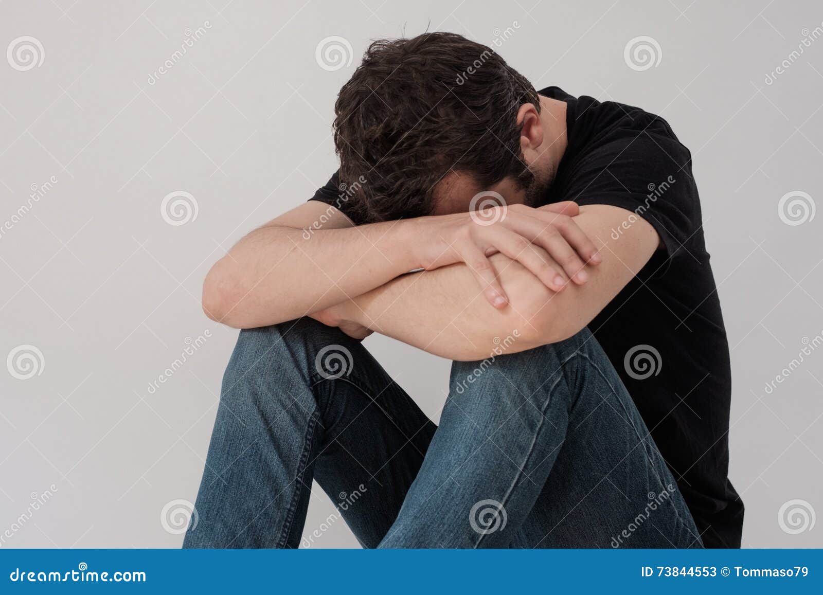 Portrait of Thoughtful Sad Man Stock Image - Image of depressed ...