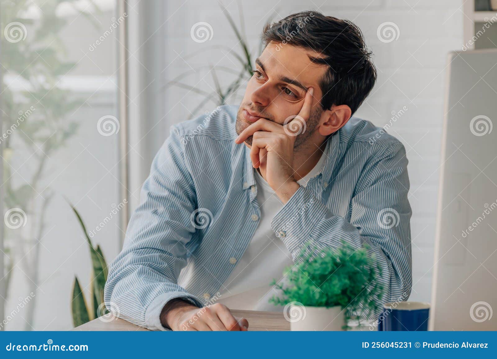 Thoughtful Young Man with Decision Making Stock Image - Image of ...