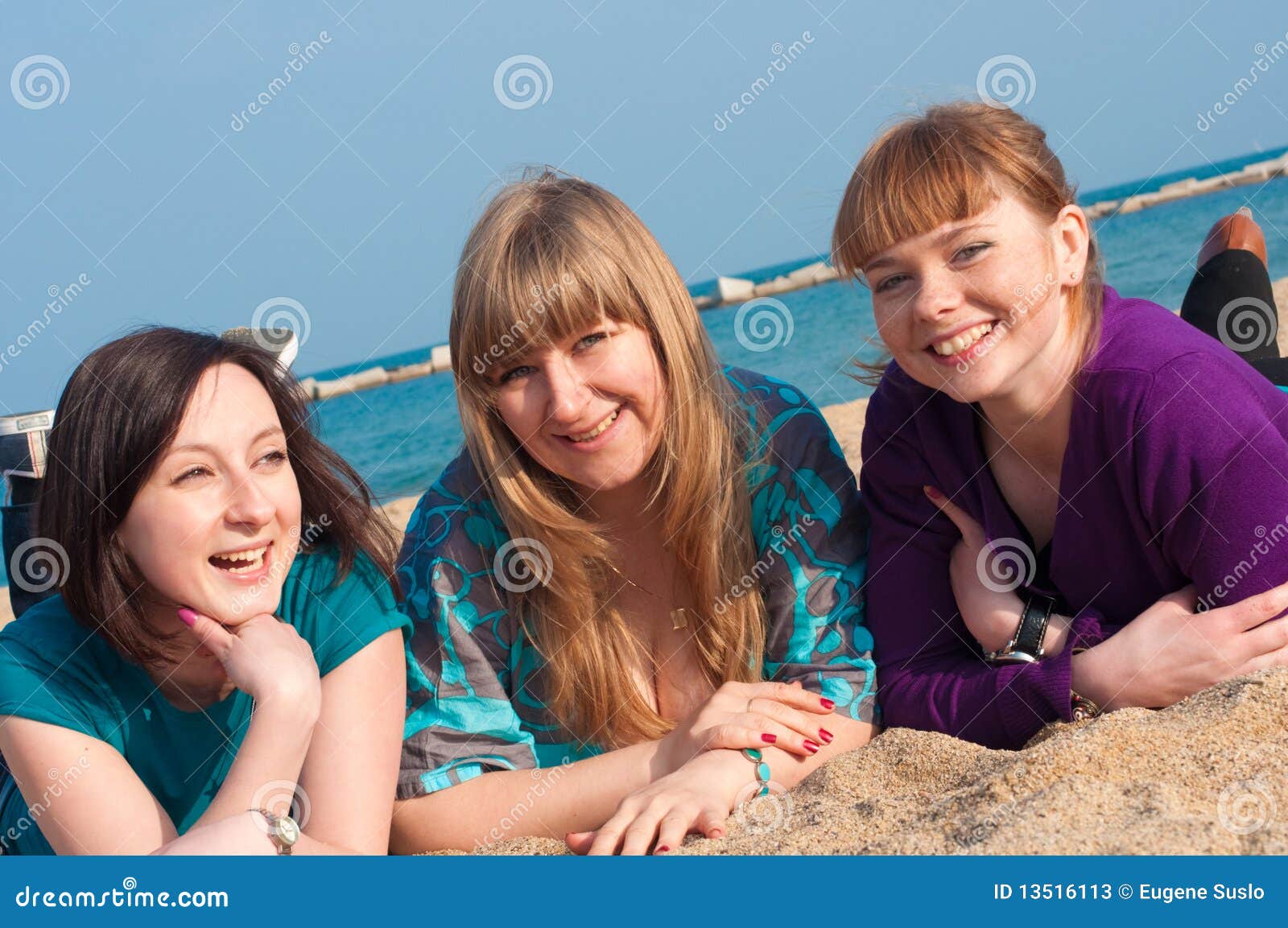 Portrait of Three Attractive Girls Stock Image - Image of caucasian ...