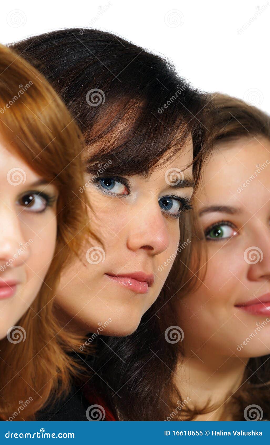 Portrait of Three Beautiful Girls Stock Image - Image of body, adult ...