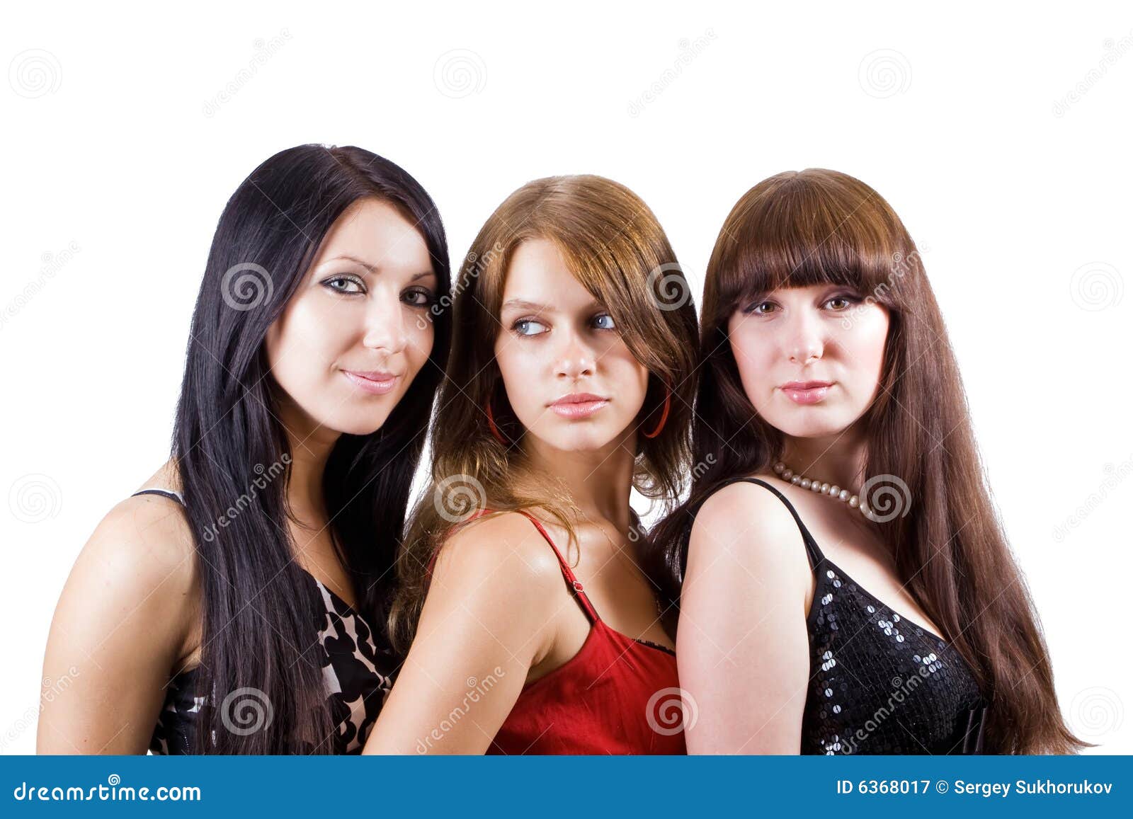 Portrait of Three Beautiful Young Women Stock Image - Image of adult ...