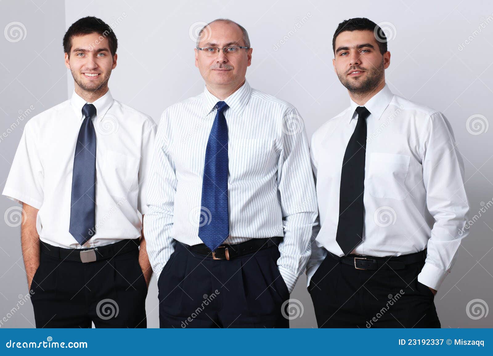 Portrait of Three Businessman Stock Image - Image of friendly, gesture ...