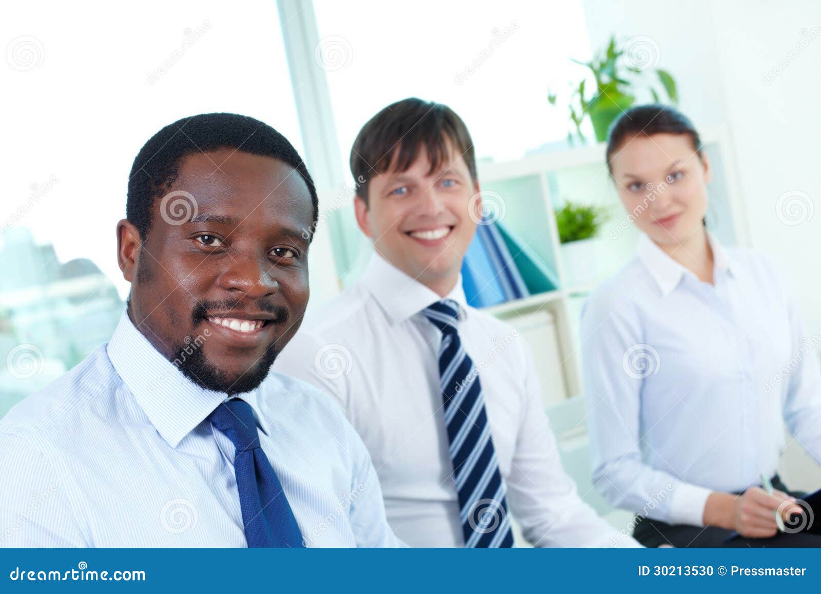 Three employees stock photo. Image of attractive, ethnicity - 30213530