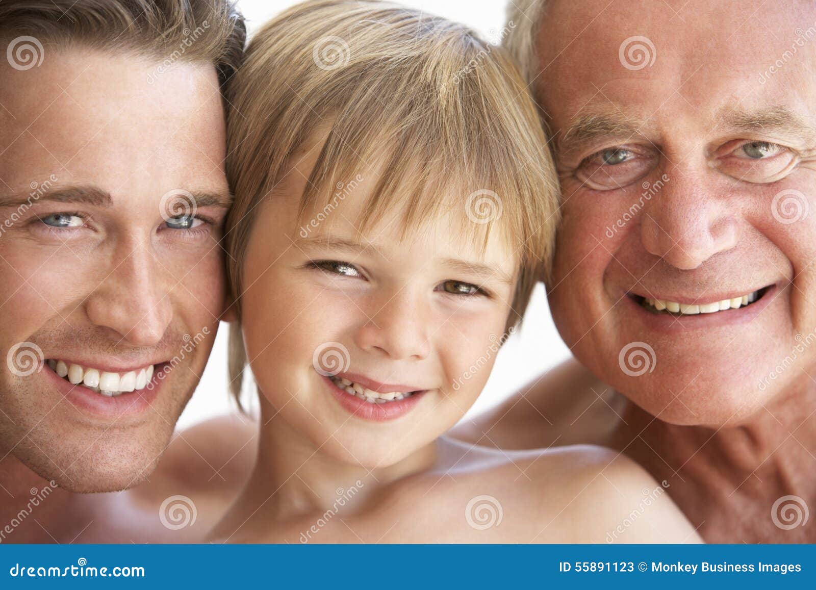 Portrait of Three Generation of Men from Family Stock Image - Image of ...
