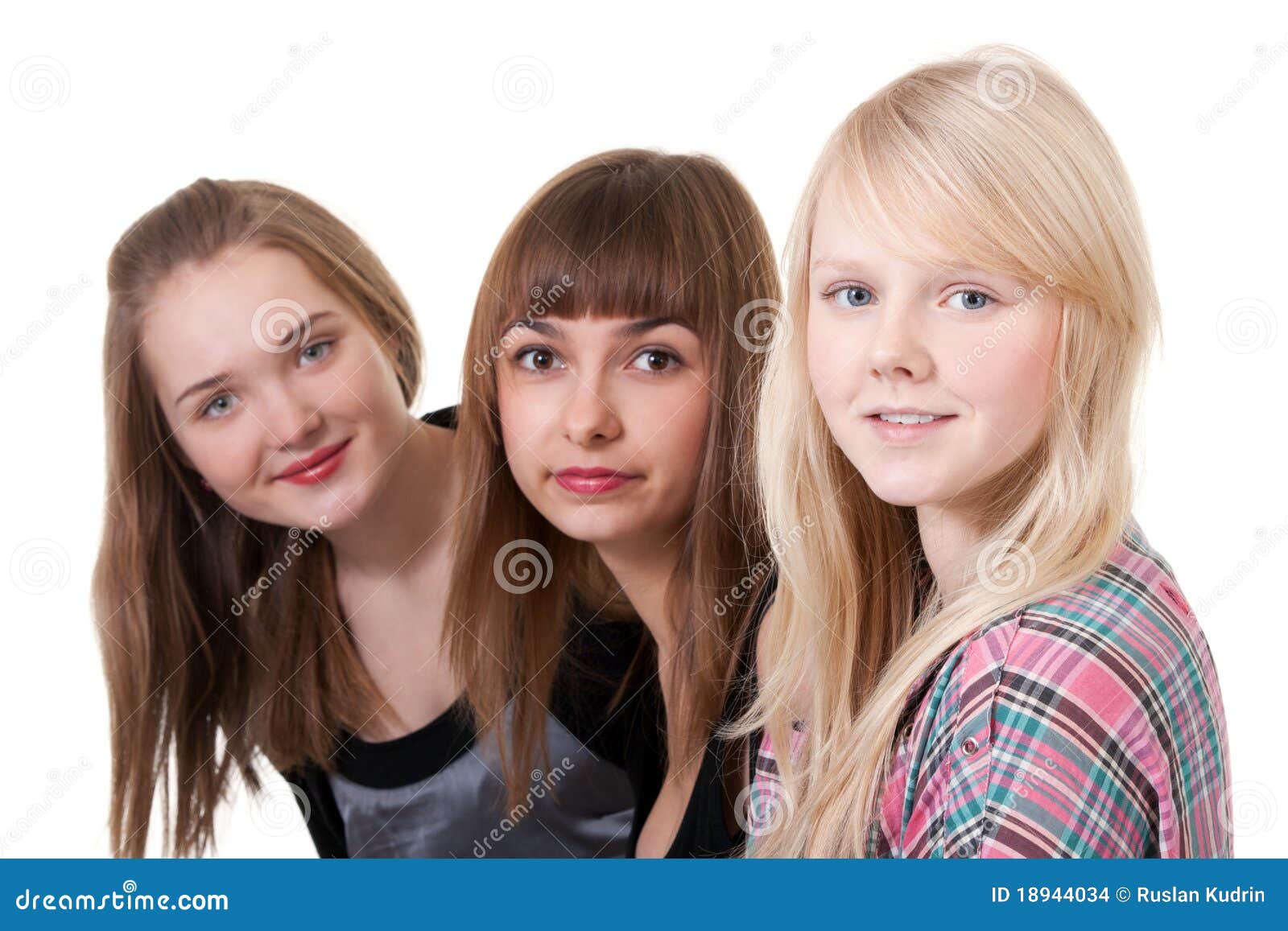Portrait of three girls stock photo. Image of friendship - 18944034