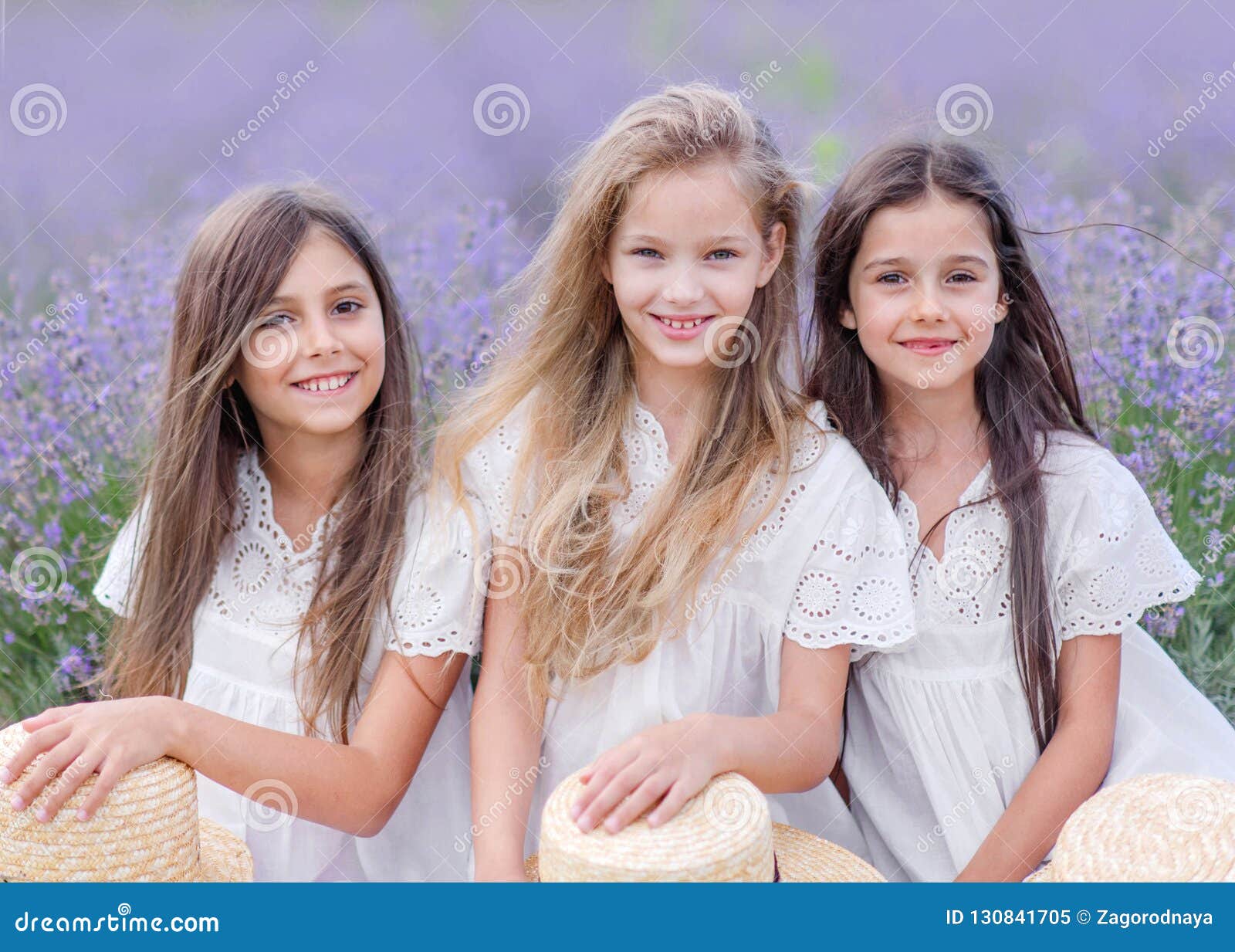 Portrait of Three Girls Girlfriends Stock Image - Image of daughter ...