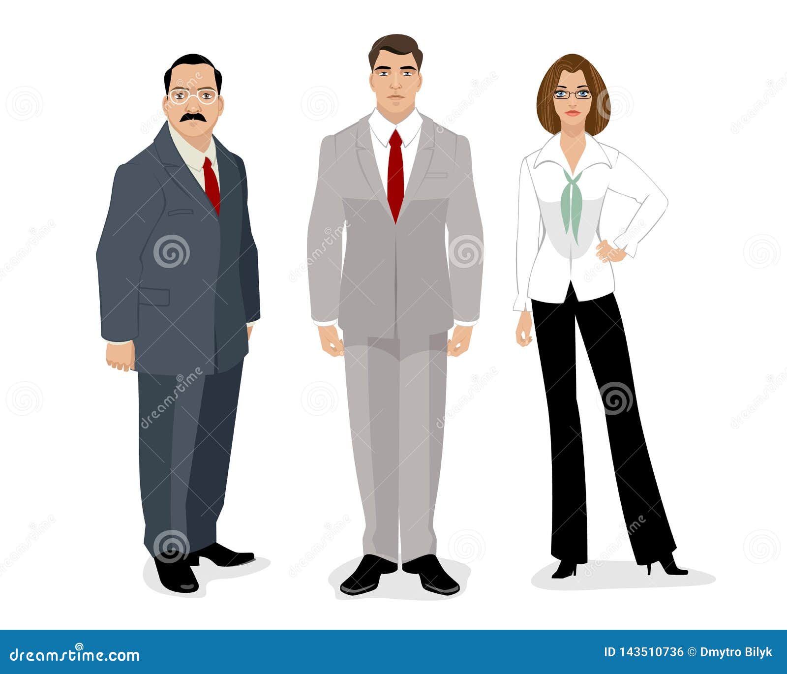 Portrait of three people stock vector. Illustration of handsome - 143510736