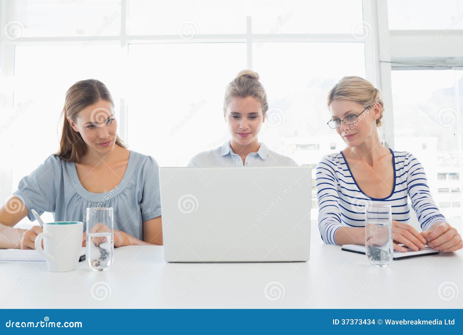 Portrait of Three People Working in Office Stock Photo - Image of three ...