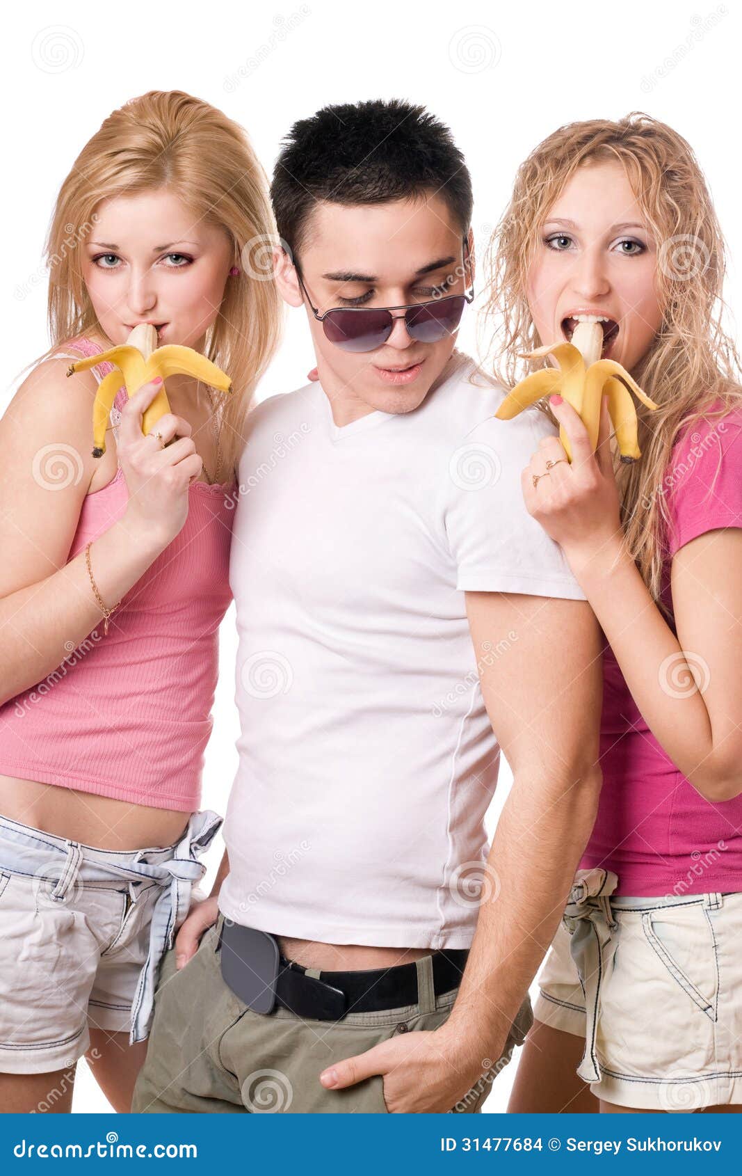 Portrait of Three Playful Young People Stock Photo - Image of people ...