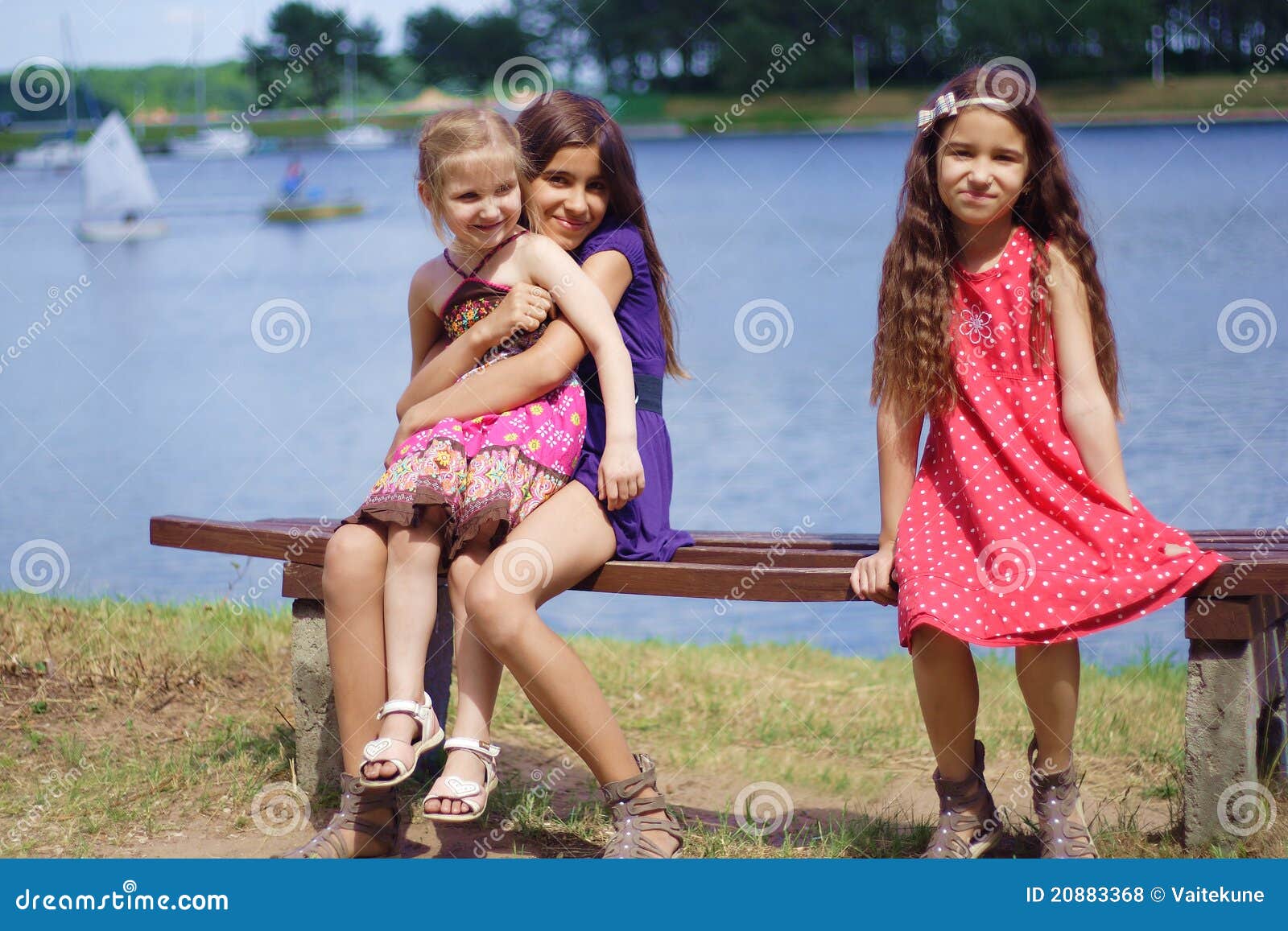 Portrait of three sisters stock photo. Image of children - 20883368
