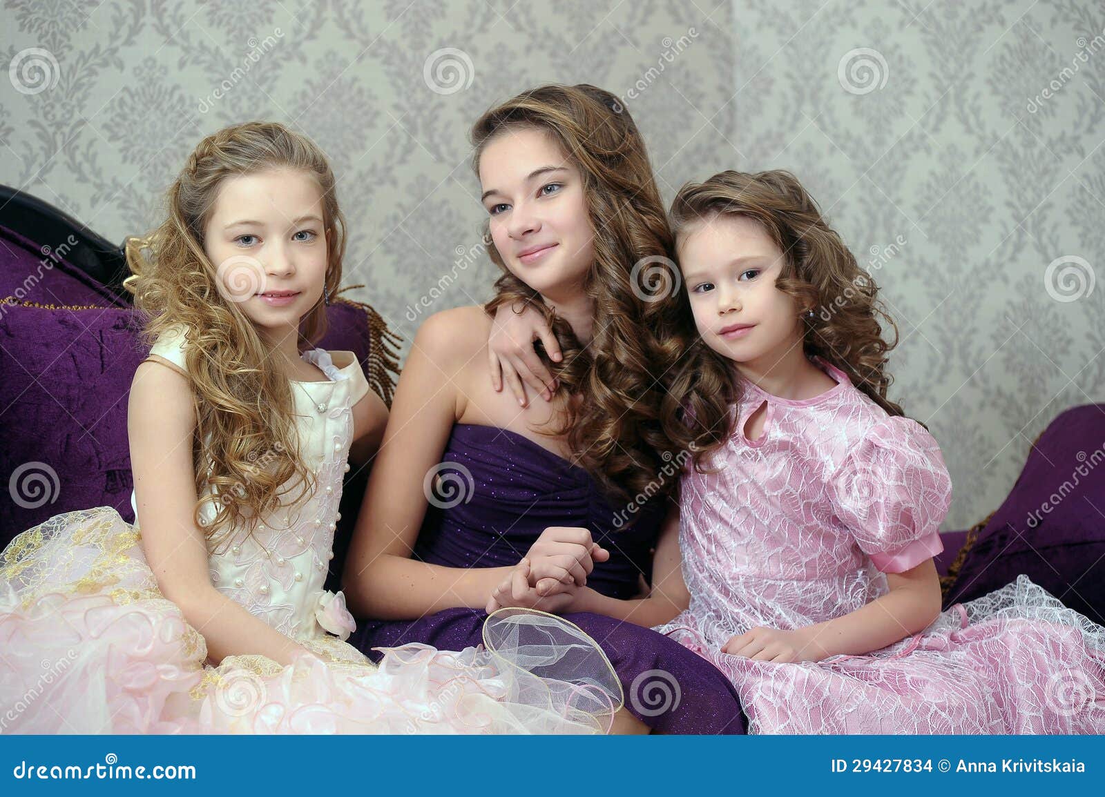 Portrait of Three Sisters stock photo. Image of home - 29427834