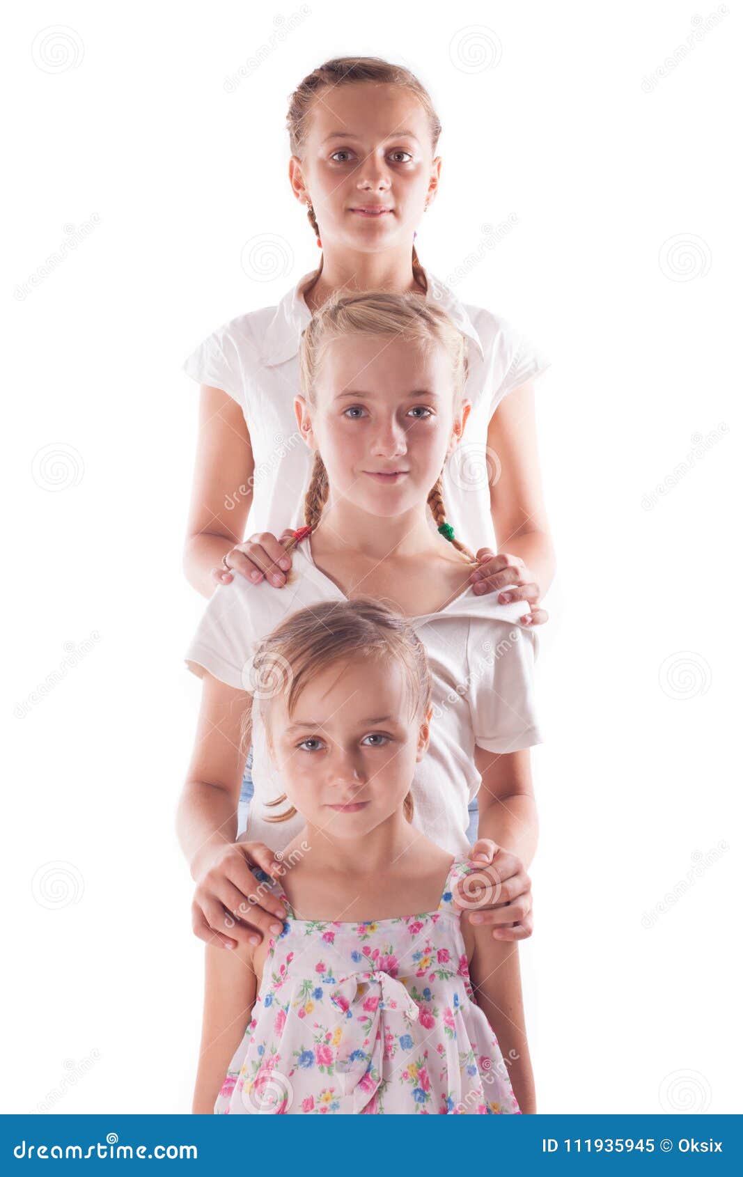 Portrait of three sisters stock image. Image of sister - 111935945
